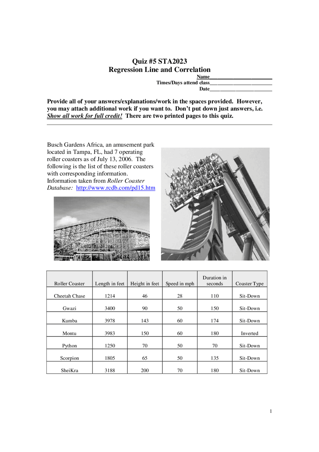 Regression Line And Correlation Statistical Methods Quiz 5 Sta