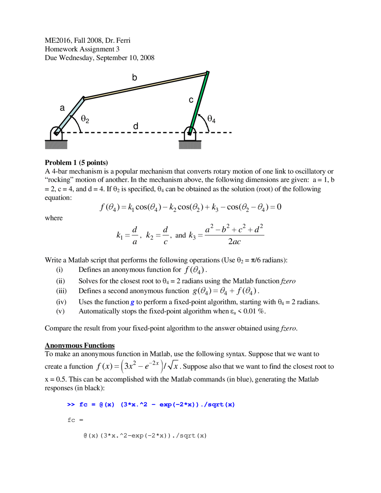 Homework Assignment 3 Computing Techniques Me 2016 Docsity