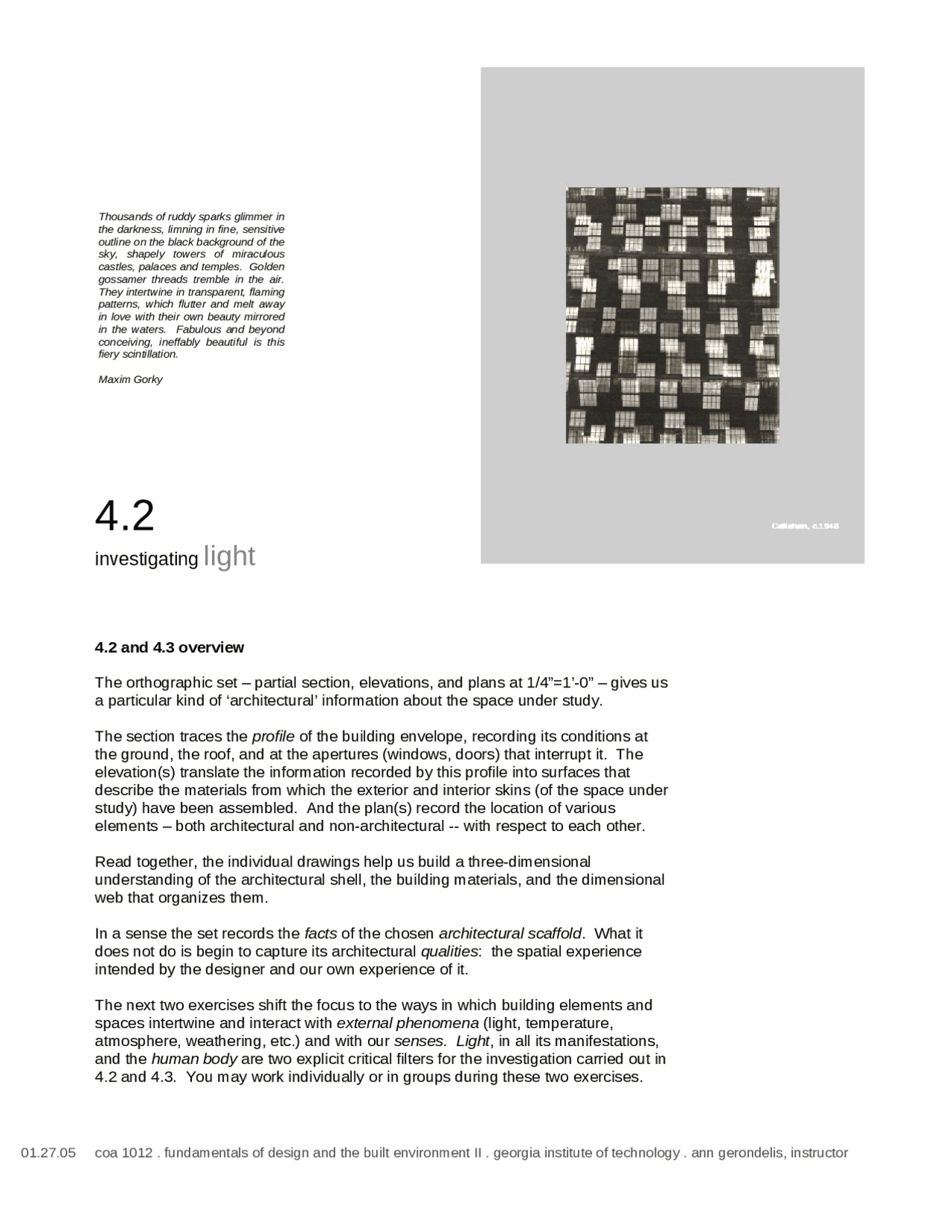 Investigating Light Exercise Overview Coa 1012 Docsity