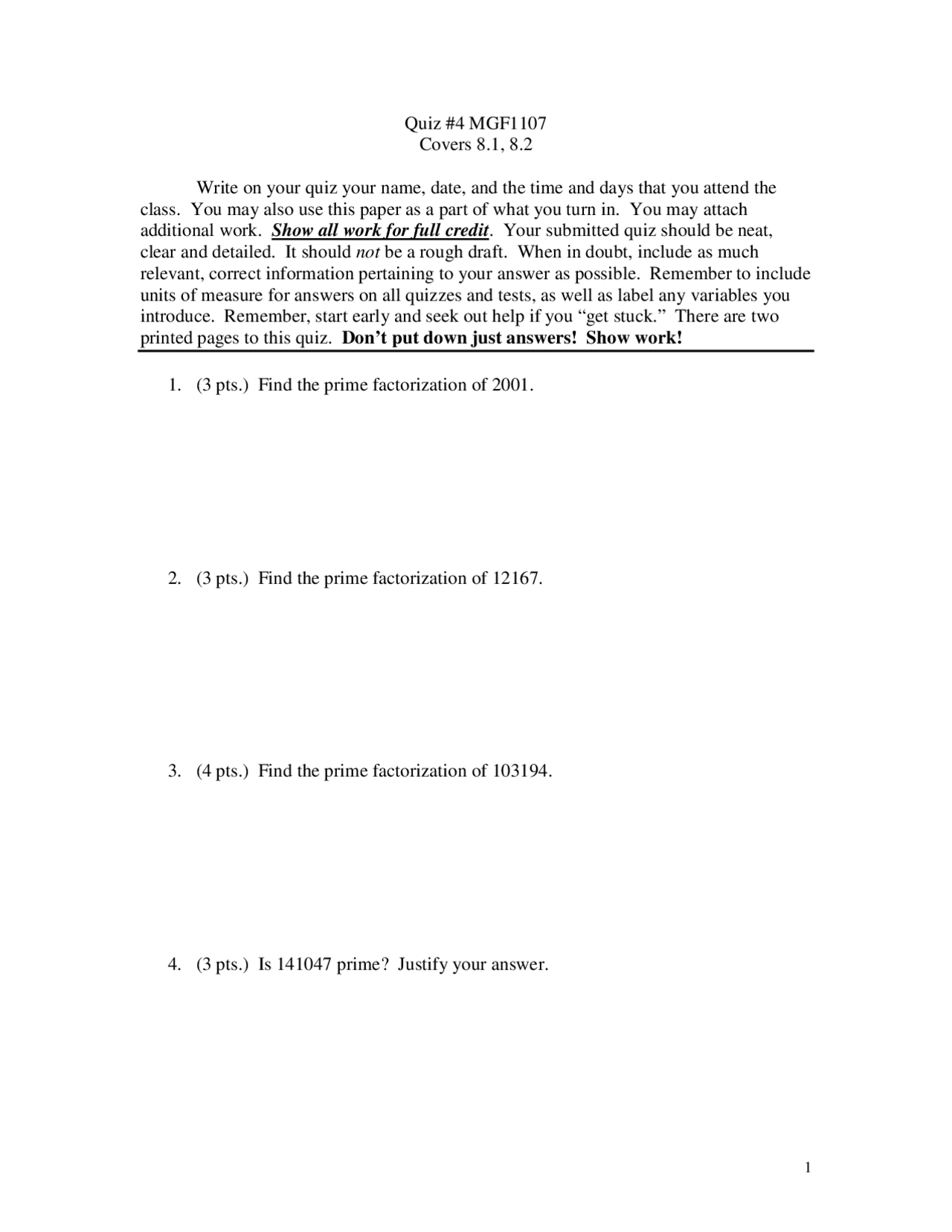 8 Questions With Solutions On Math For Liberal Arts Quiz 4 Mgf 1107
