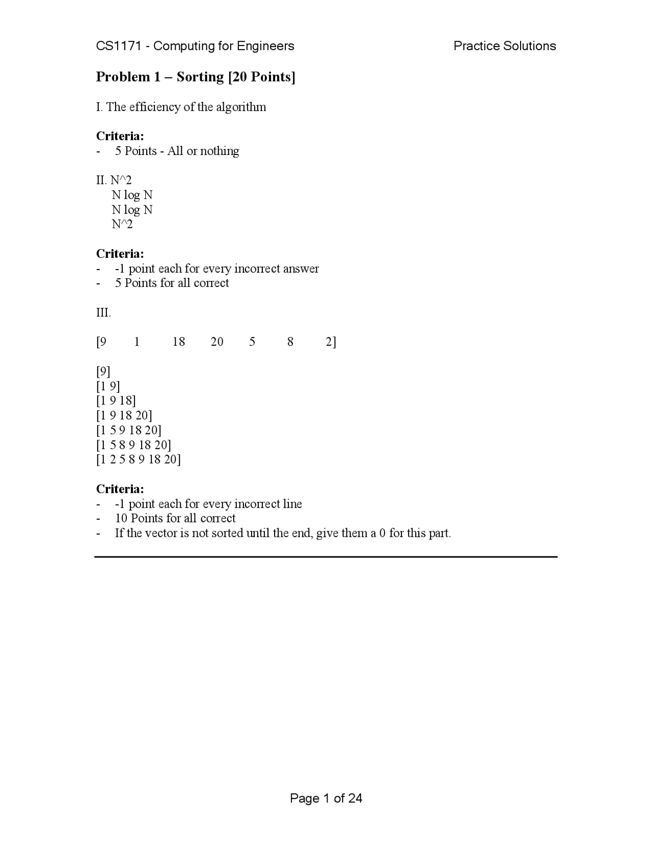 Practice Solutions For Problems Computing In Matlab Cs 1171 Docsity