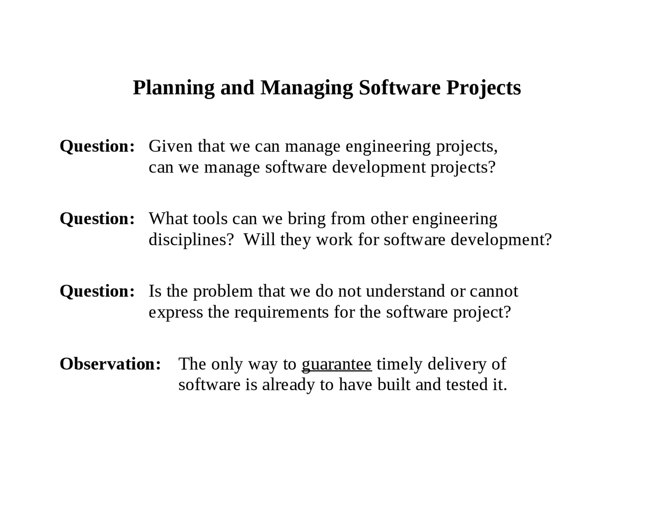 Software Project Planning & Management: Systems Approach & Critical ...