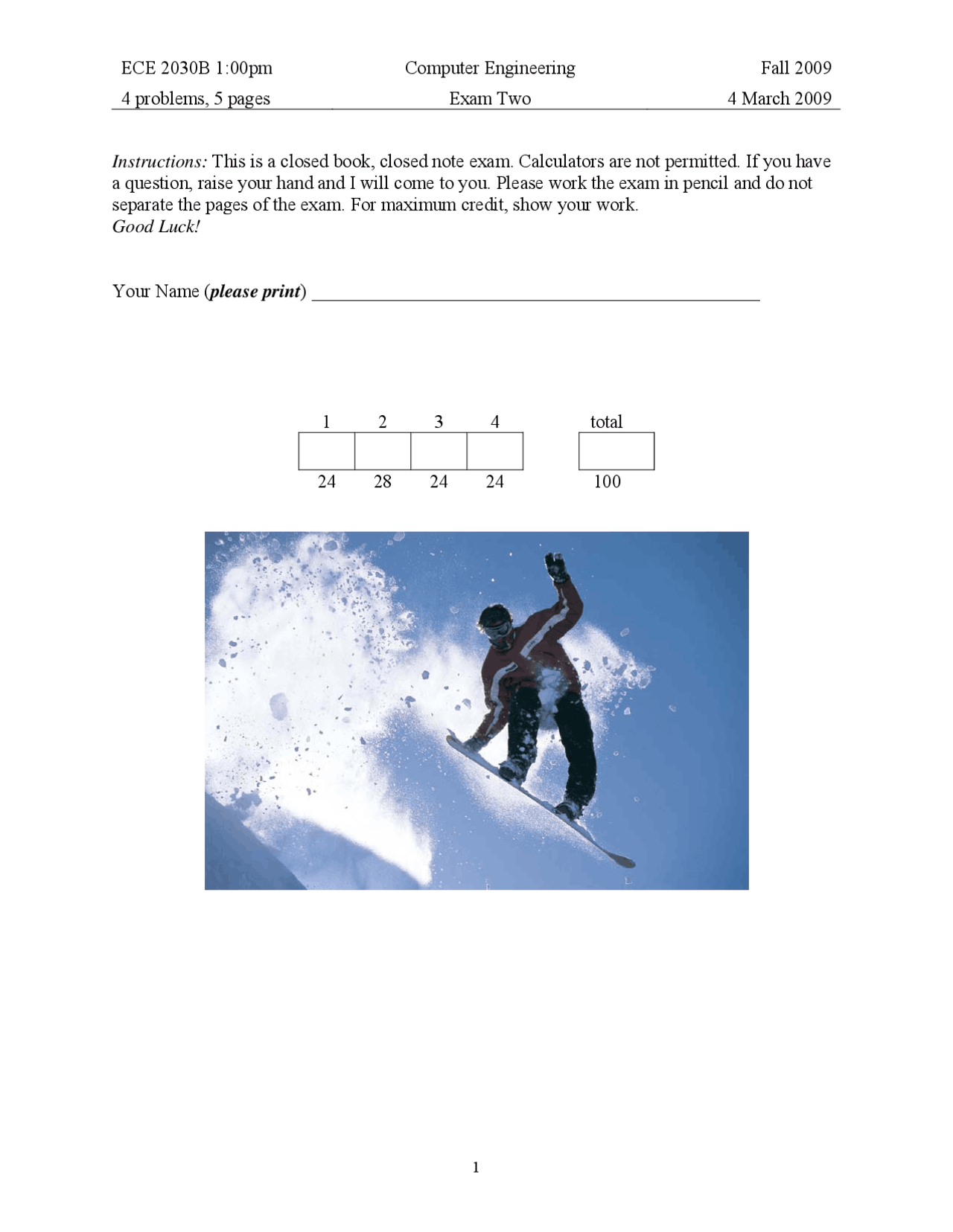 Exam 2 For Introduction To Computer Engineering Ece 2030 Docsity