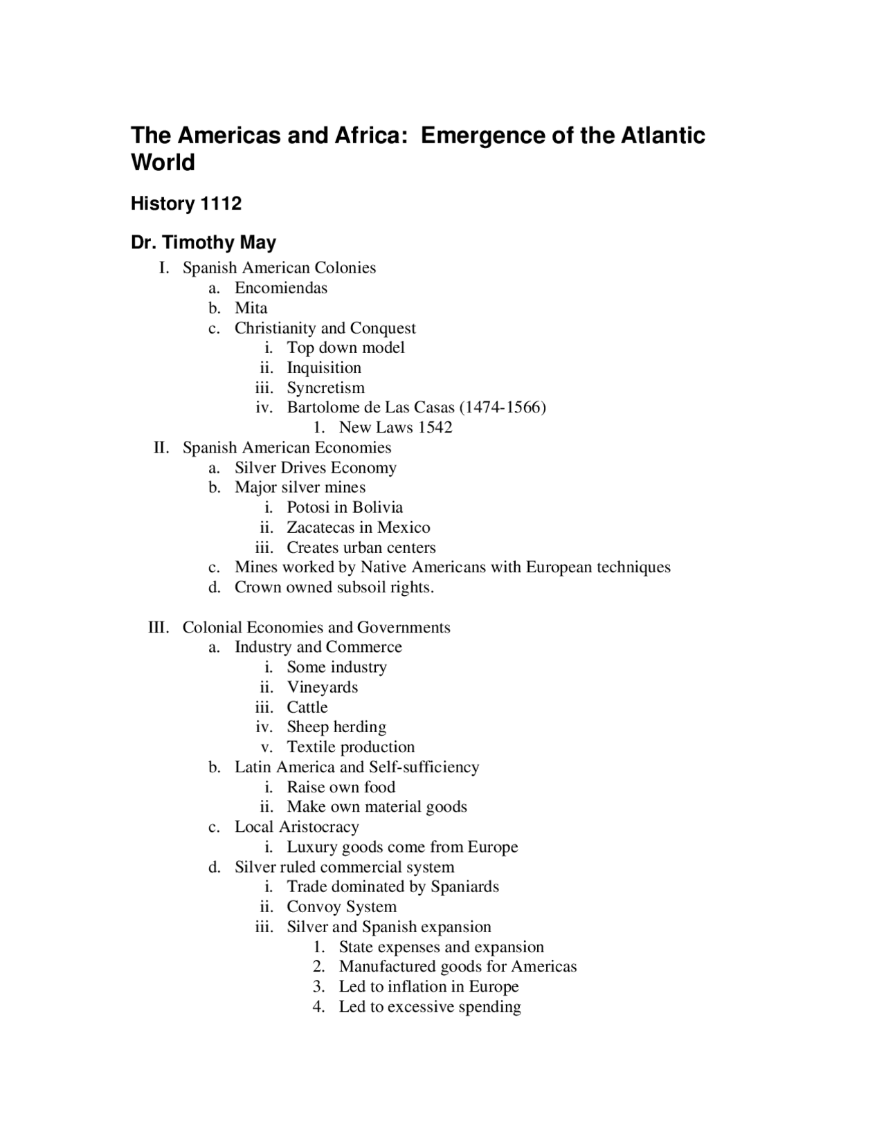 The Americas and Africa: Emergence of the Atlantic World | HIST 1112 ...
