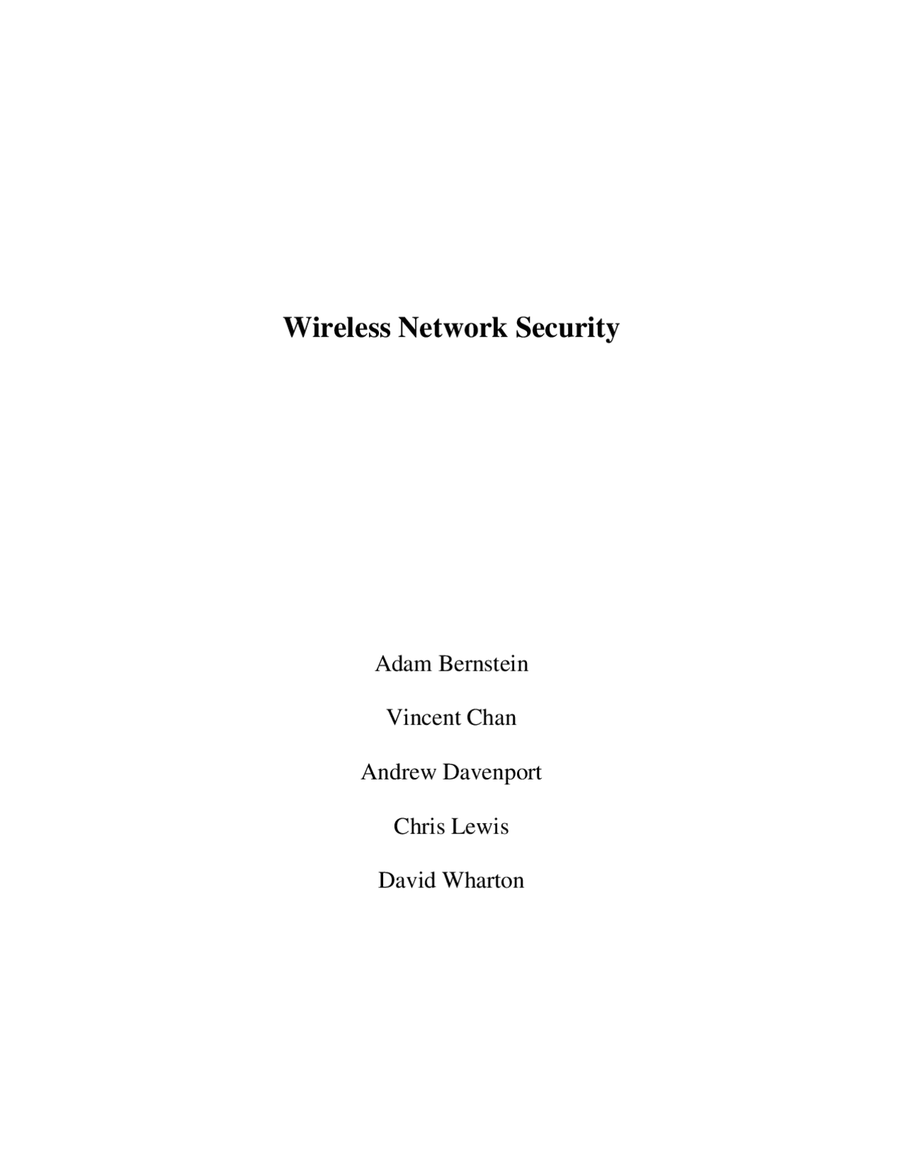 Wireless Network Security - Project Report | CS 4235 - Docsity