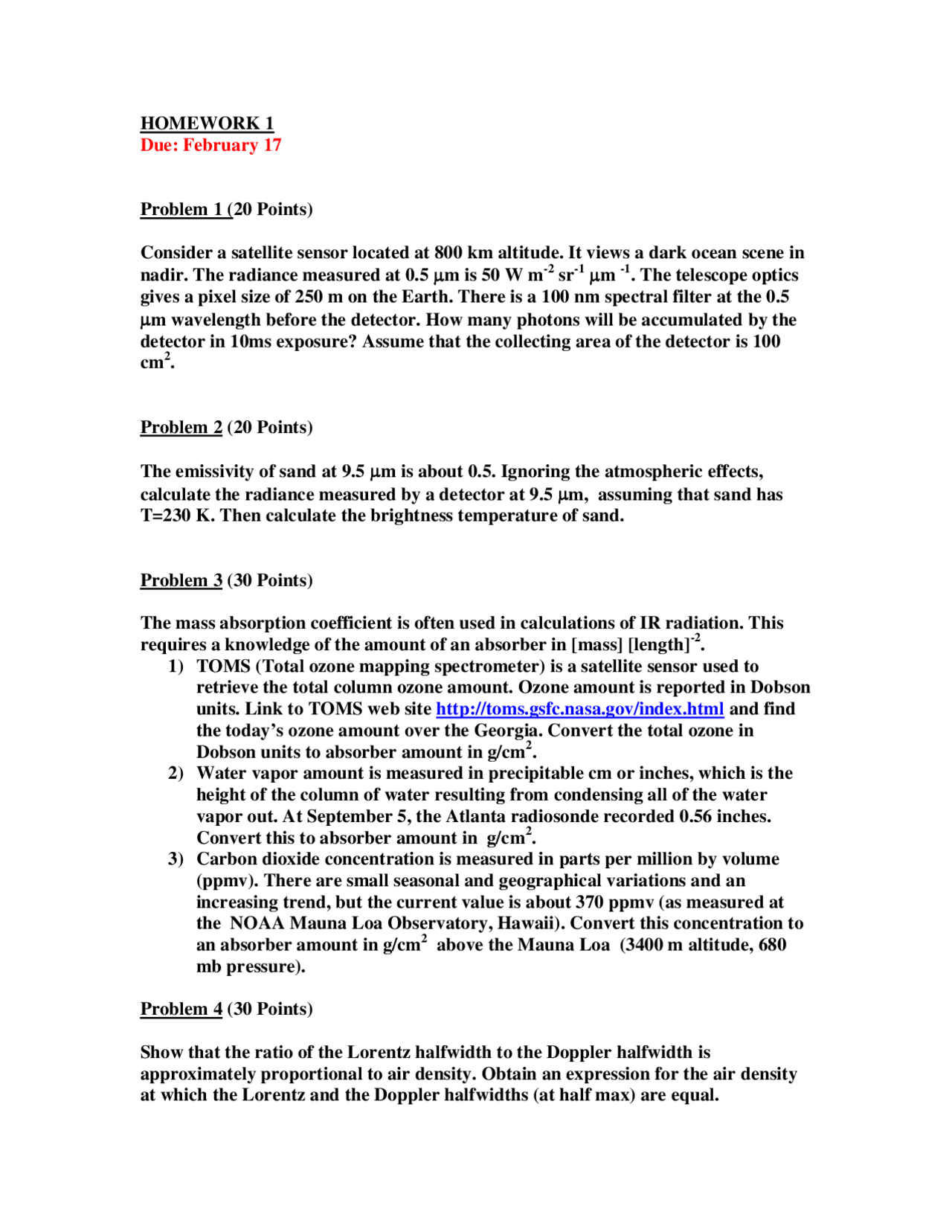 Homework 1 Problems Introduction To Geophysics Eas 8803 Docsity