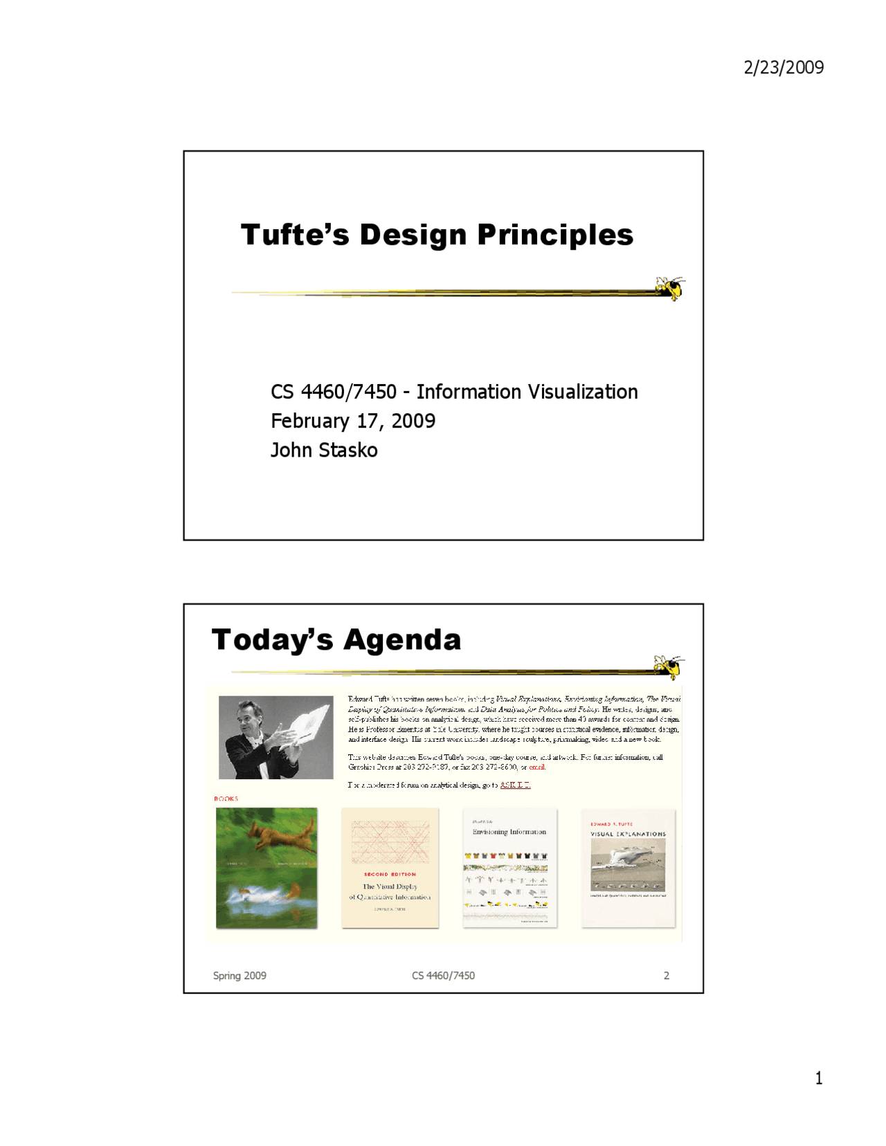 Tufte's Design Principles - Lecture Slides | CS 4460 - Docsity