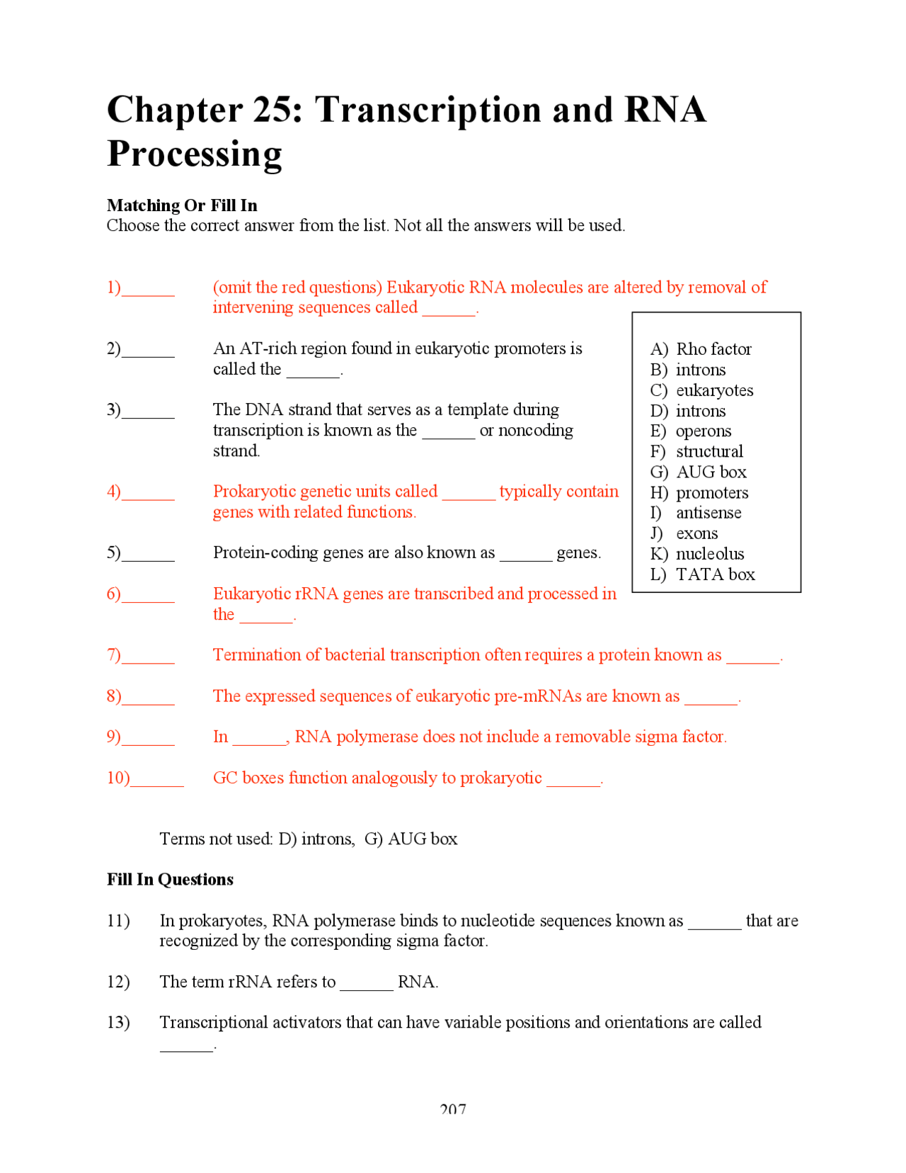 Transcription And Rna Processing Biochemistry I Chem 4511 Docsity