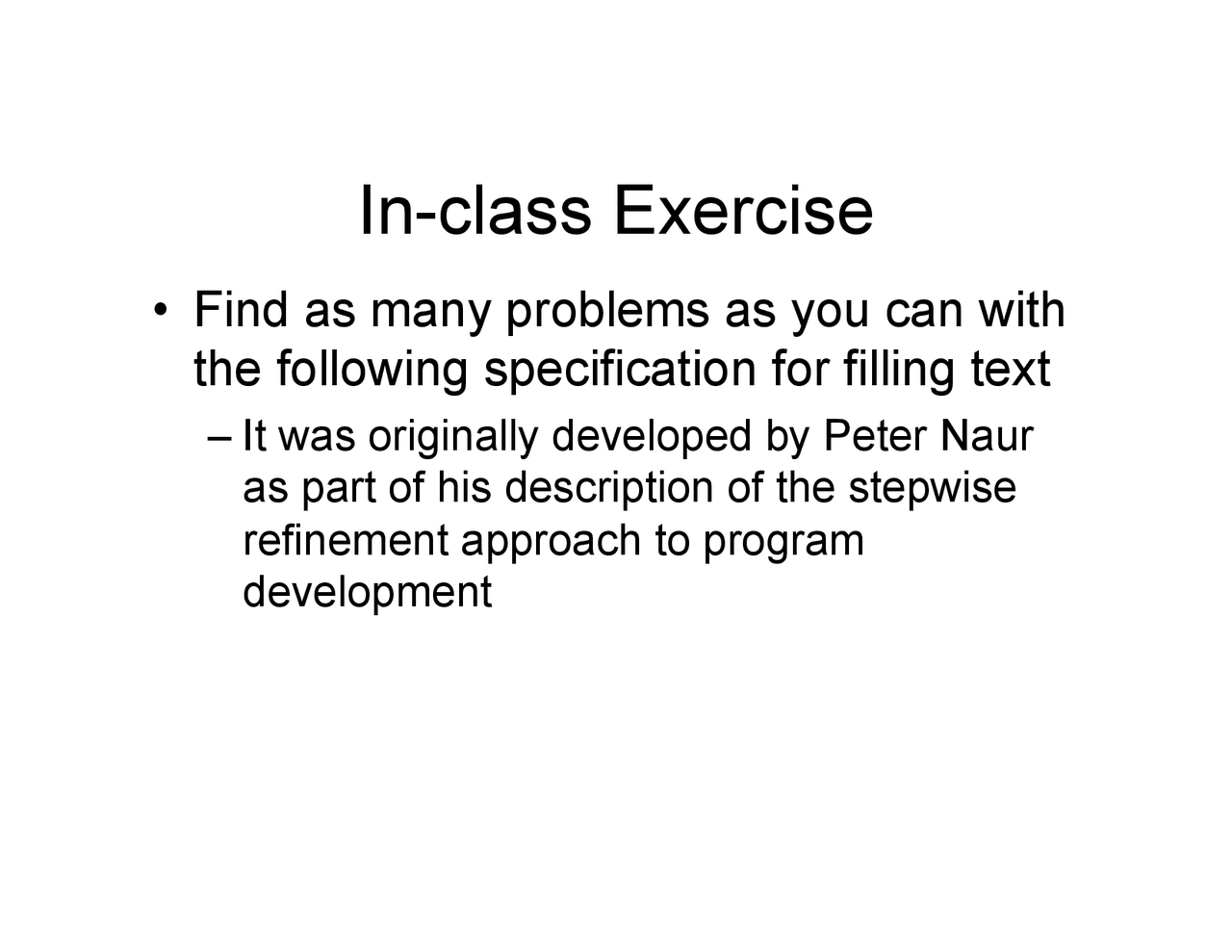 Naur's Original Problem Statement - Lecture Slides | CS 6300 - Docsity