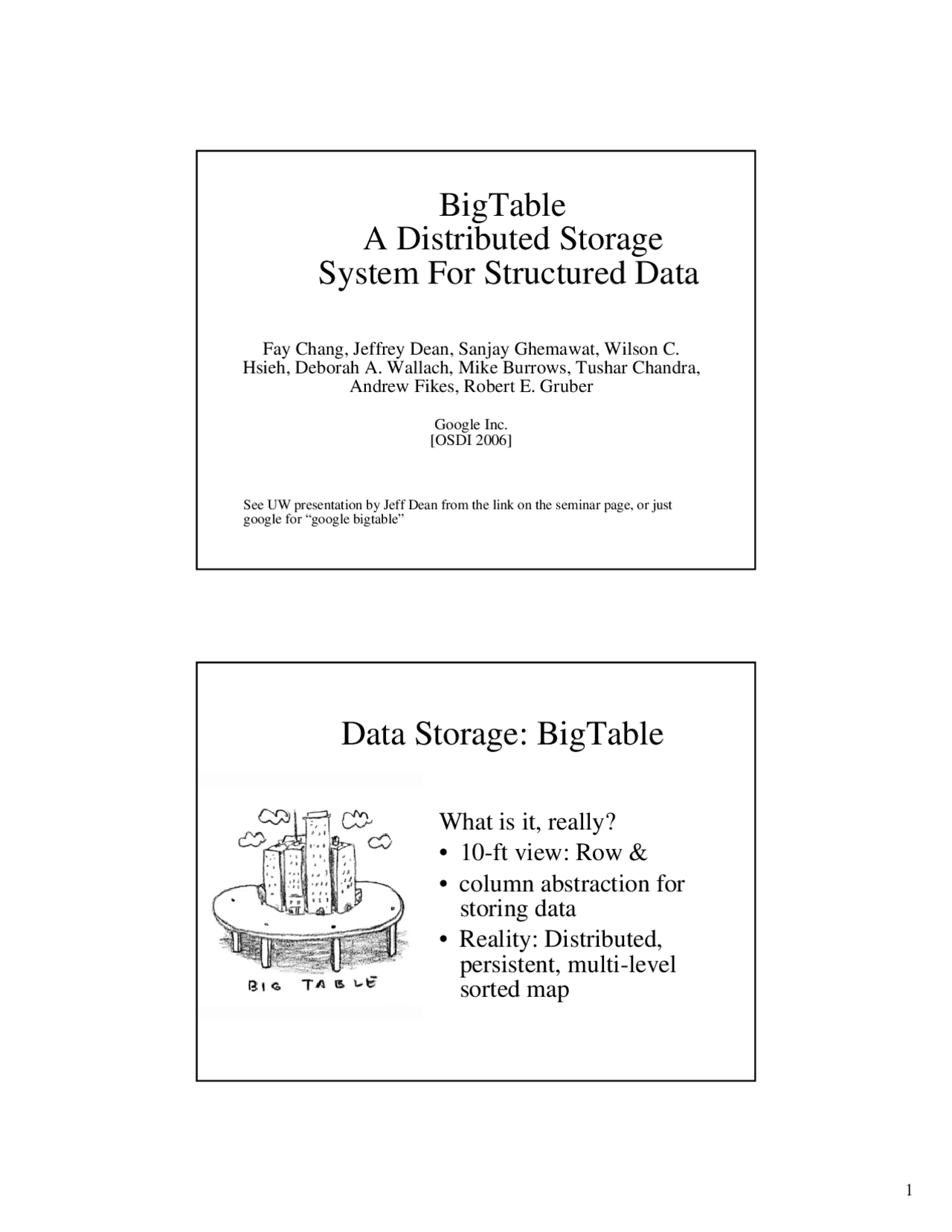A Distributed Storage System for Structured Data - Lecture Slides | CS ...