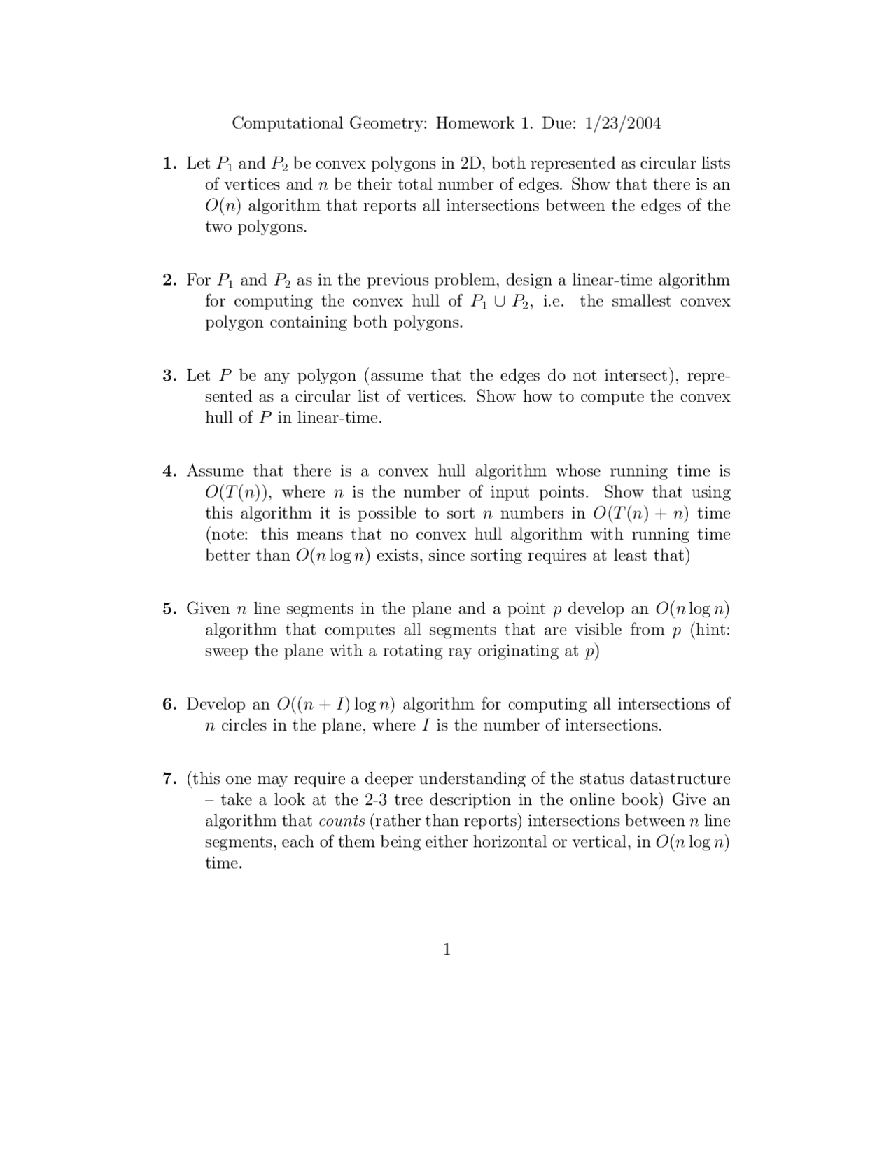 Computational Geometry Homework: Algorithms for Polygons and Circles ...
