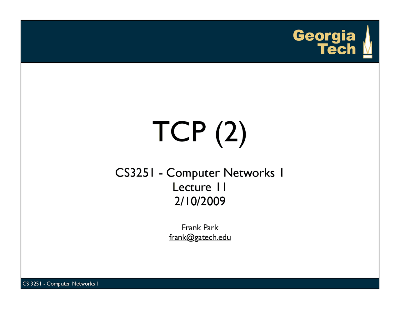 Tcp Congestion Control Lecture Slides Cs 3251 Docsity