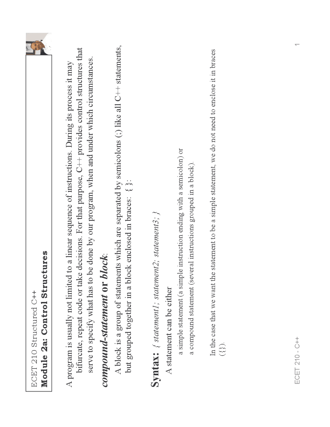 Module II Control Structure - C++ Programming Electromechanical | ECET ...