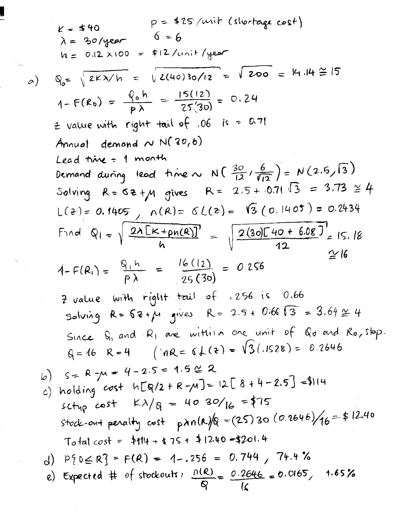 Assignment 9 - Supply Chain Models: Manufacturing and Warehousing | ISYE 3104 - Docsity
