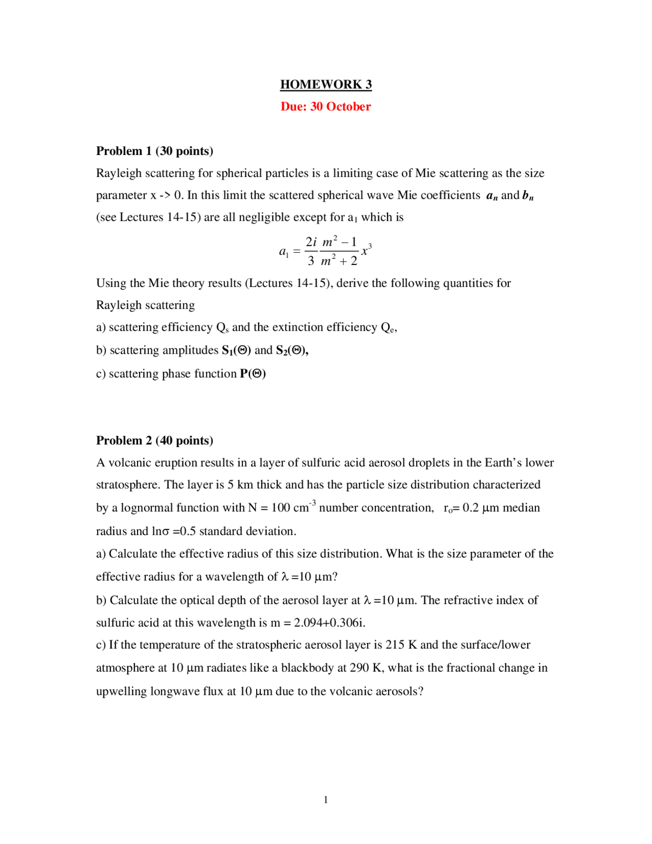 Homework 3 Unsolved Problems Special Topics Eas 8803 Docsity