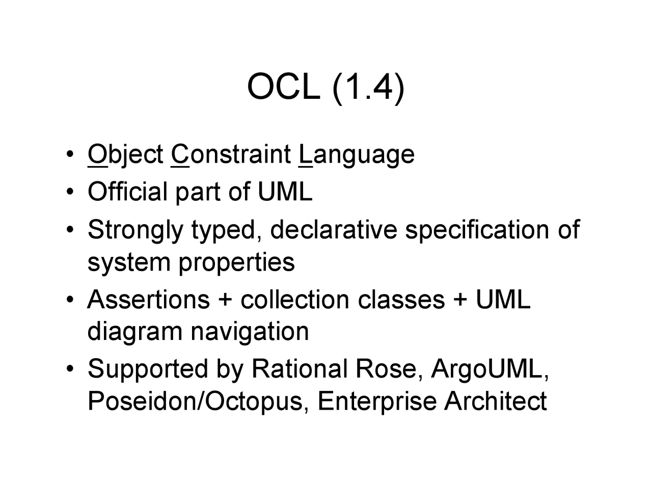 Object Constraint Language Lecture Slides Cs 6300 Docsity