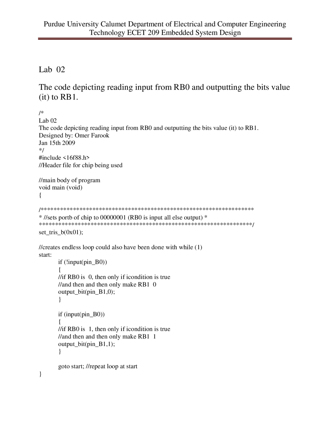 Embedded System Design - Introduction Microcontrollers | ECET 209 - Docsity