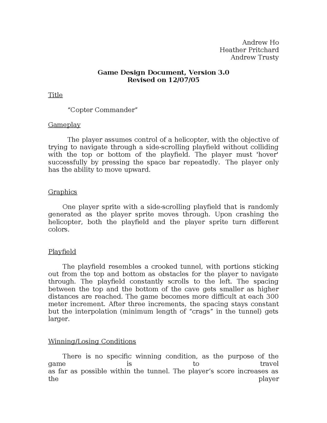 An Introduction to the Game Design Document - Project | LCC 2700 ...