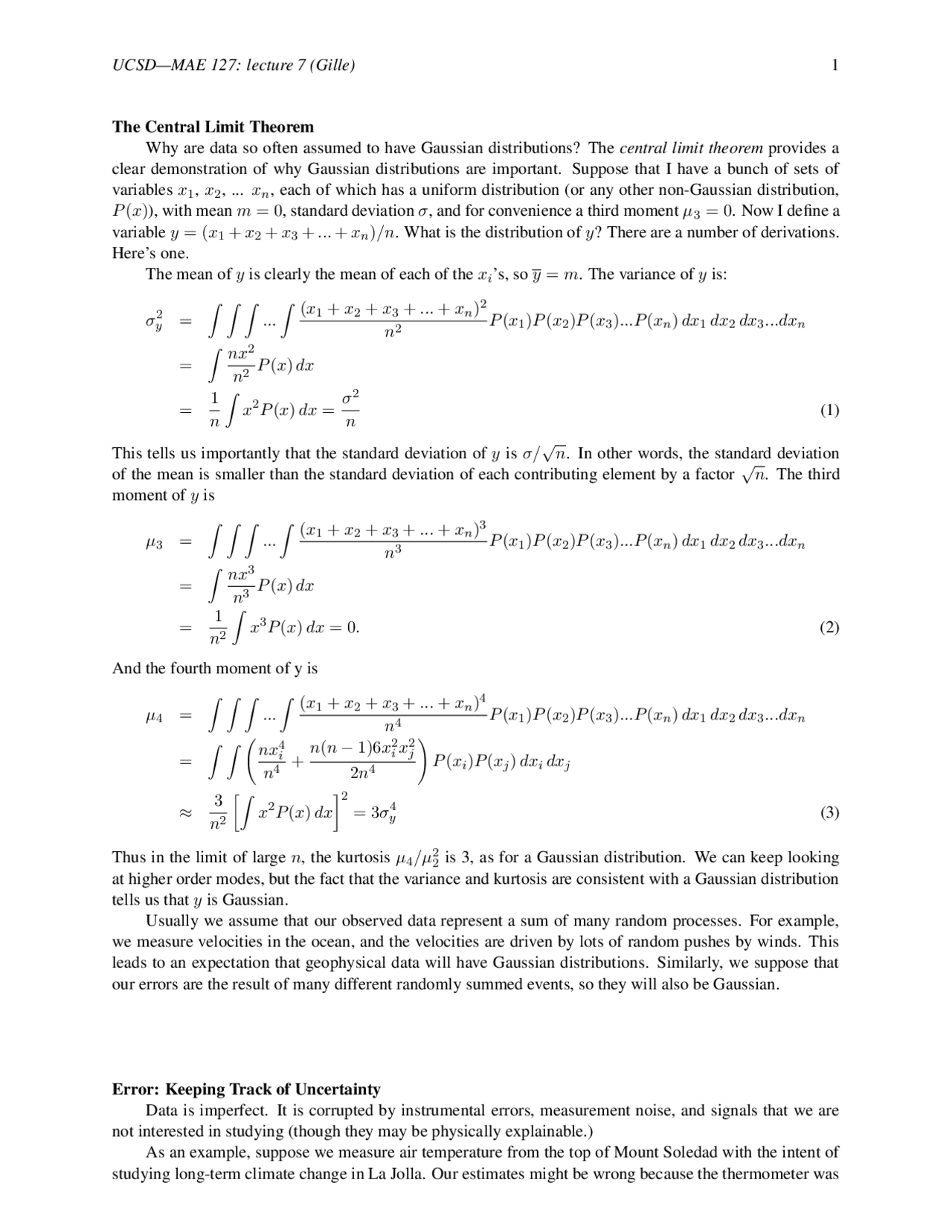 The Central Limit Theorem Introduction To Aerospace Engineering Eas