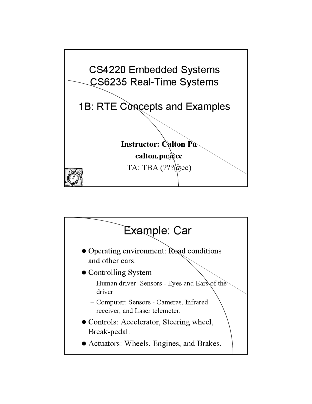 Rte Concepts And Examples Embedded Systems Slides Cs 4220 Docsity