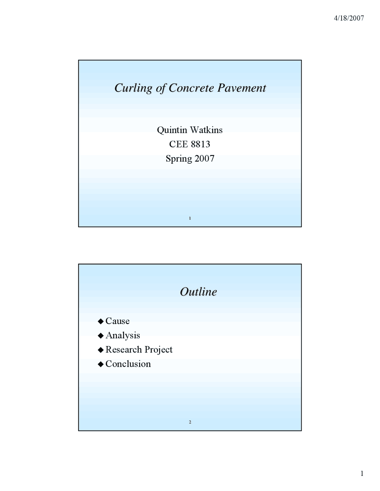 Curling of Concrete Pavement - Lecture Slides | CEE 8813 - Docsity