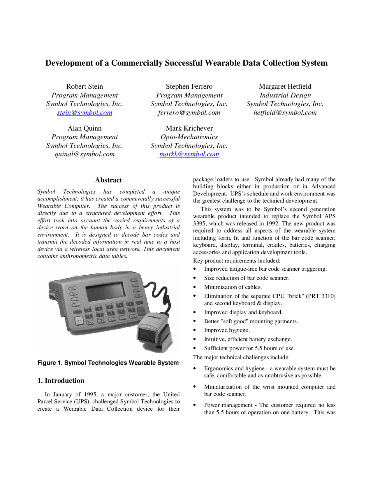 Development of a Commercially Successful Wearable Data Collection ...
