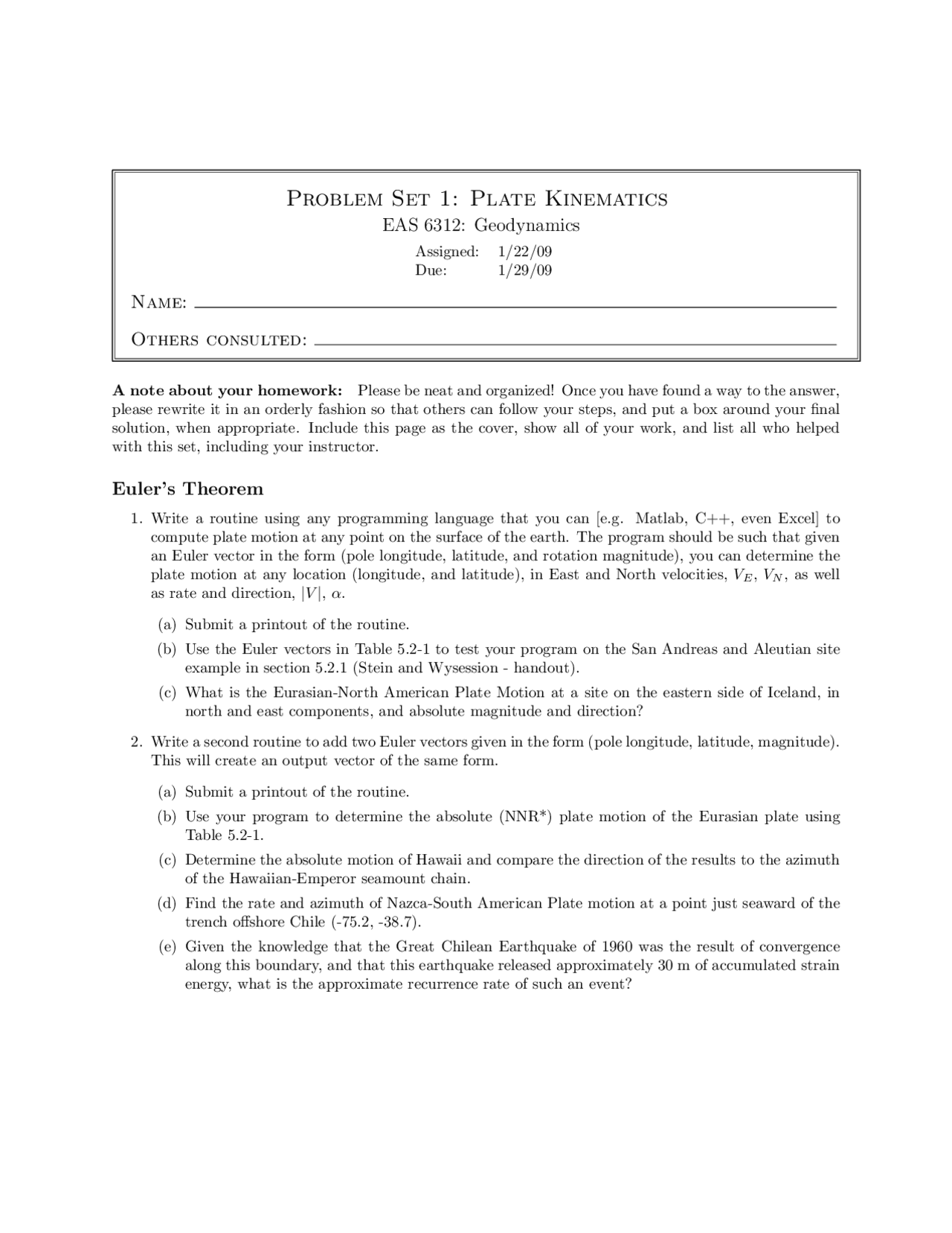 2 Problems On Euler Theorem In Kinematics Geodynamics Eas 6312