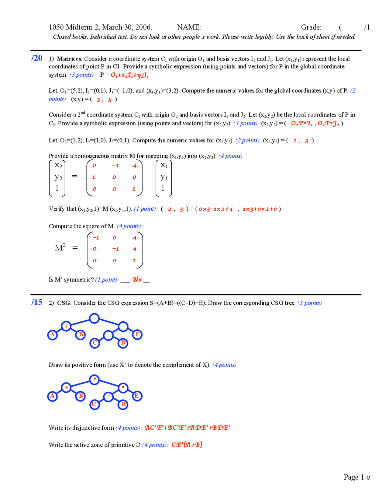 Solutions For Midterm Exam 2 Constructing Proofs Cs 1050 Docsity