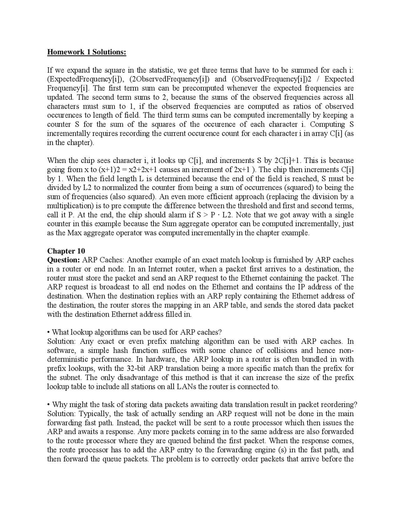 Homework 1 Solutions Internetworking Architectures And Protocols