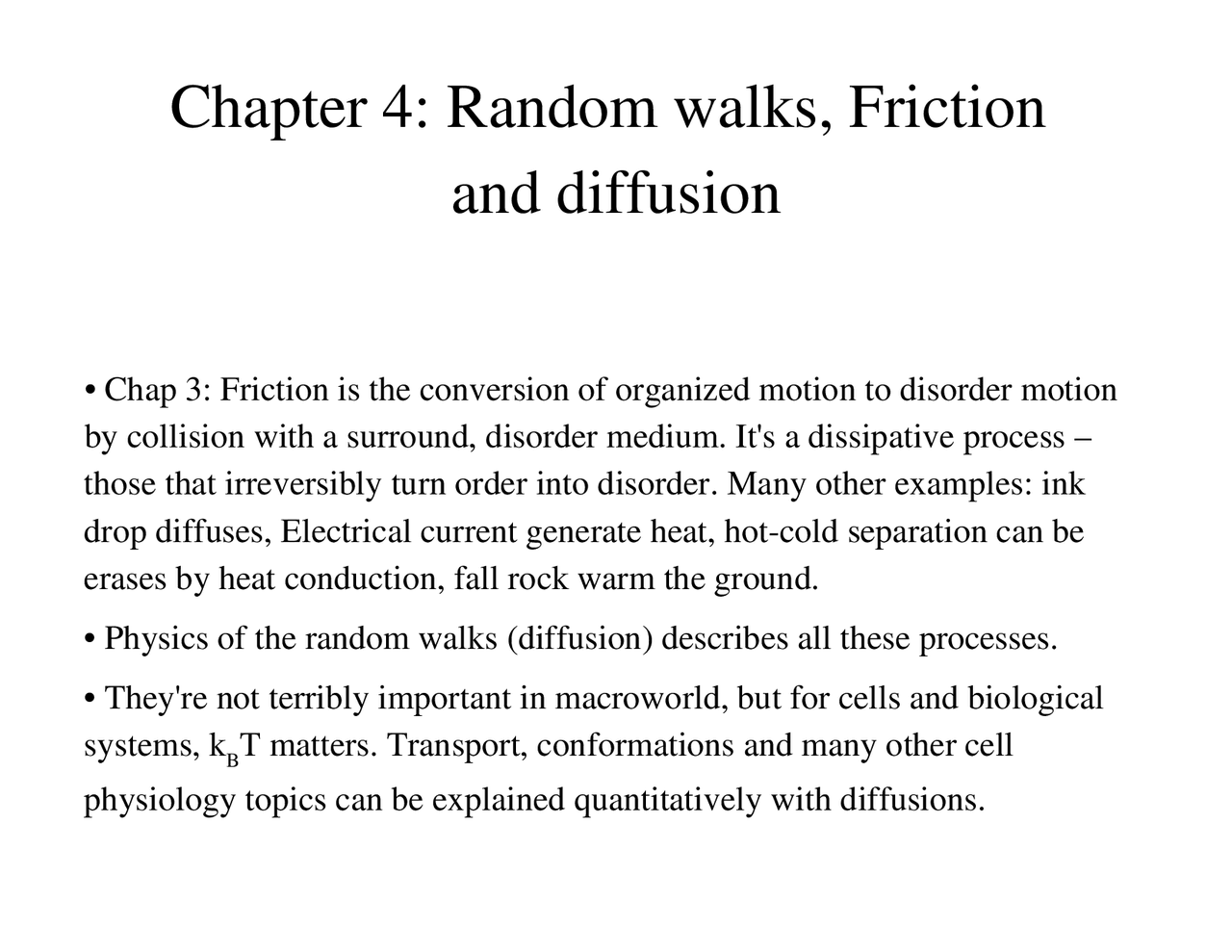 Random Walks, Friction and Diffusion - Lecture Slides | PHYS 4251 - Docsity
