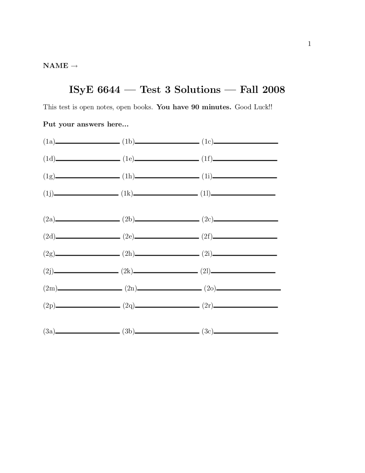 3 Questions With Solution Of Simulation Exam 3 Isye 6644 Docsity