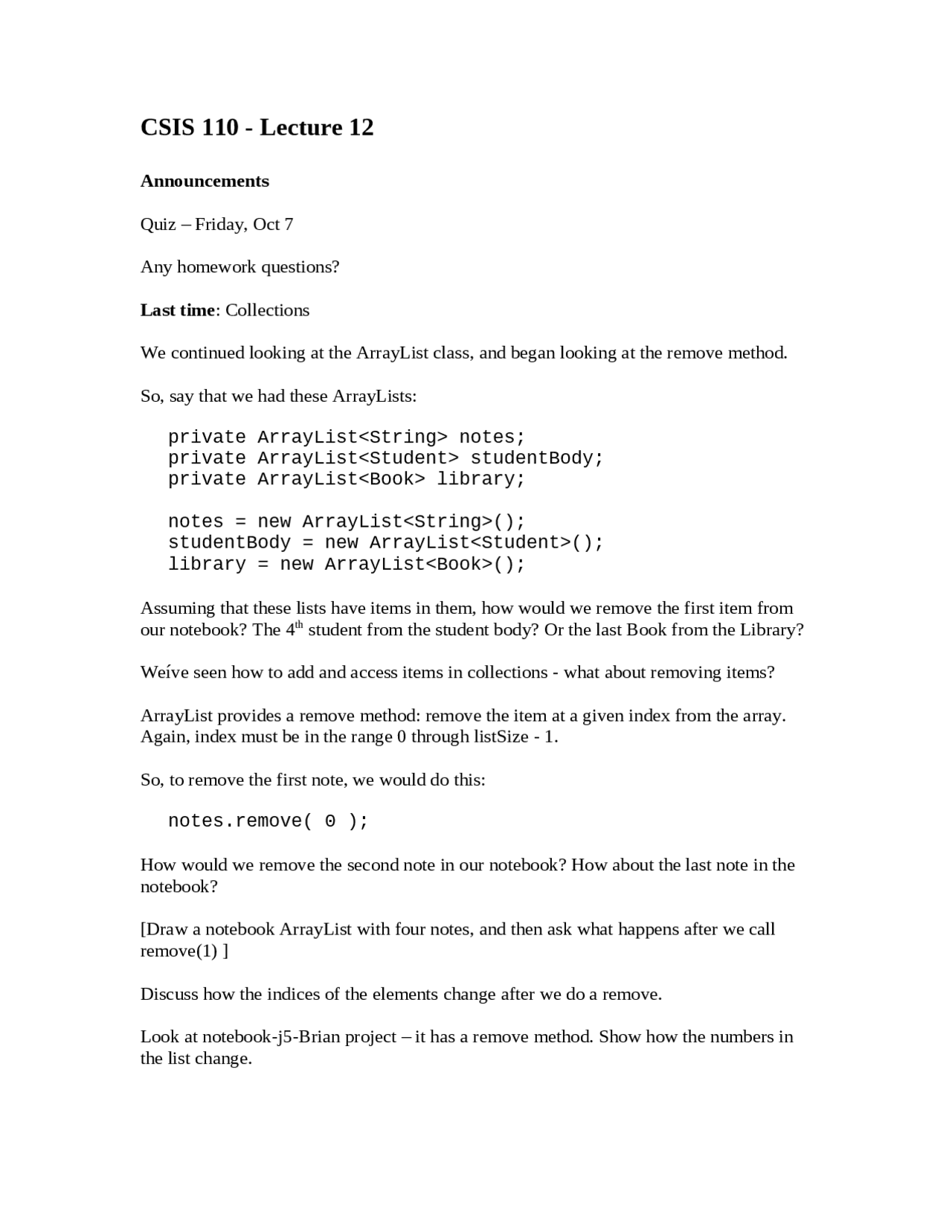 Sample Quiz Introduction To Programming In Java Csis 110 Docsity 7893