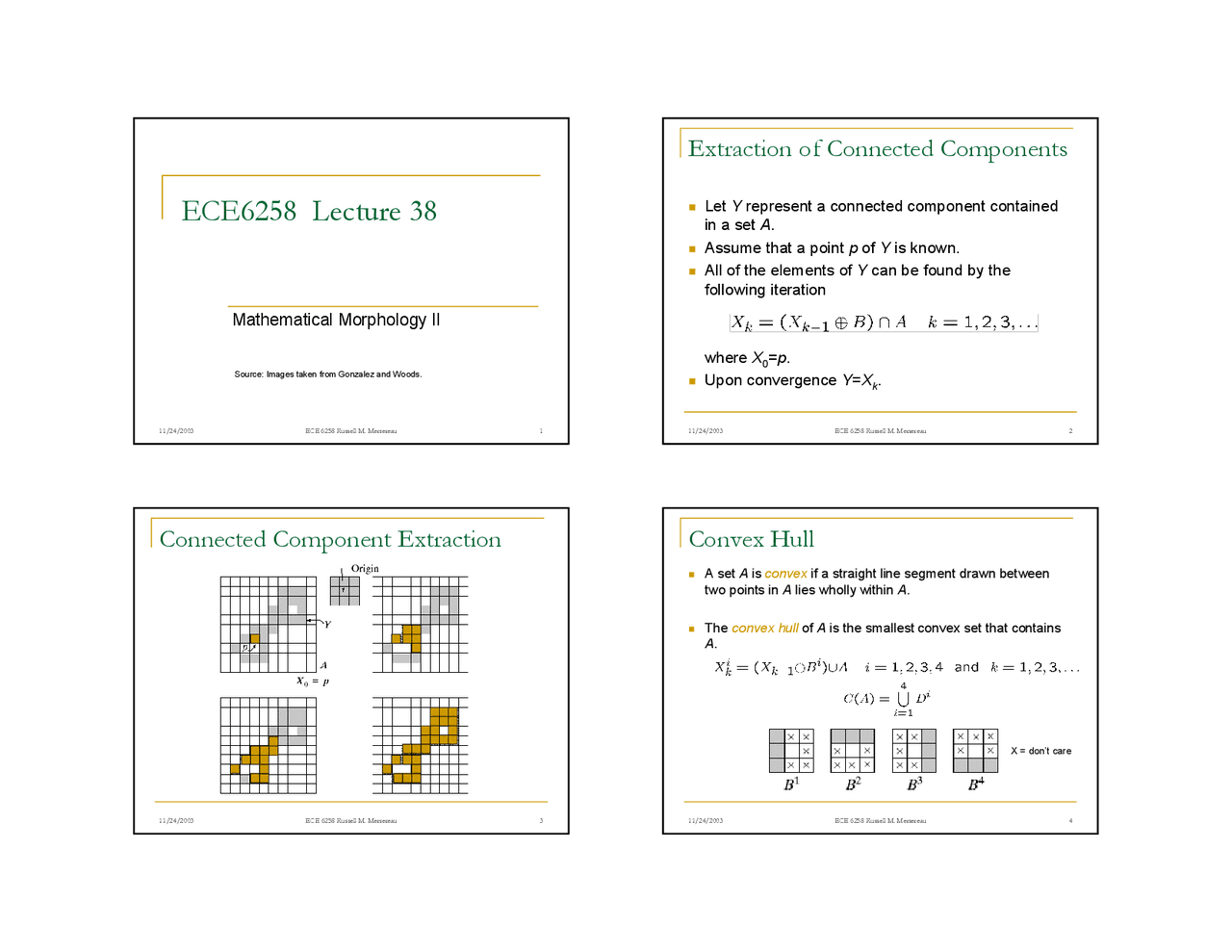 Slides For Mathematically Morphology Ii Digital Image Processing