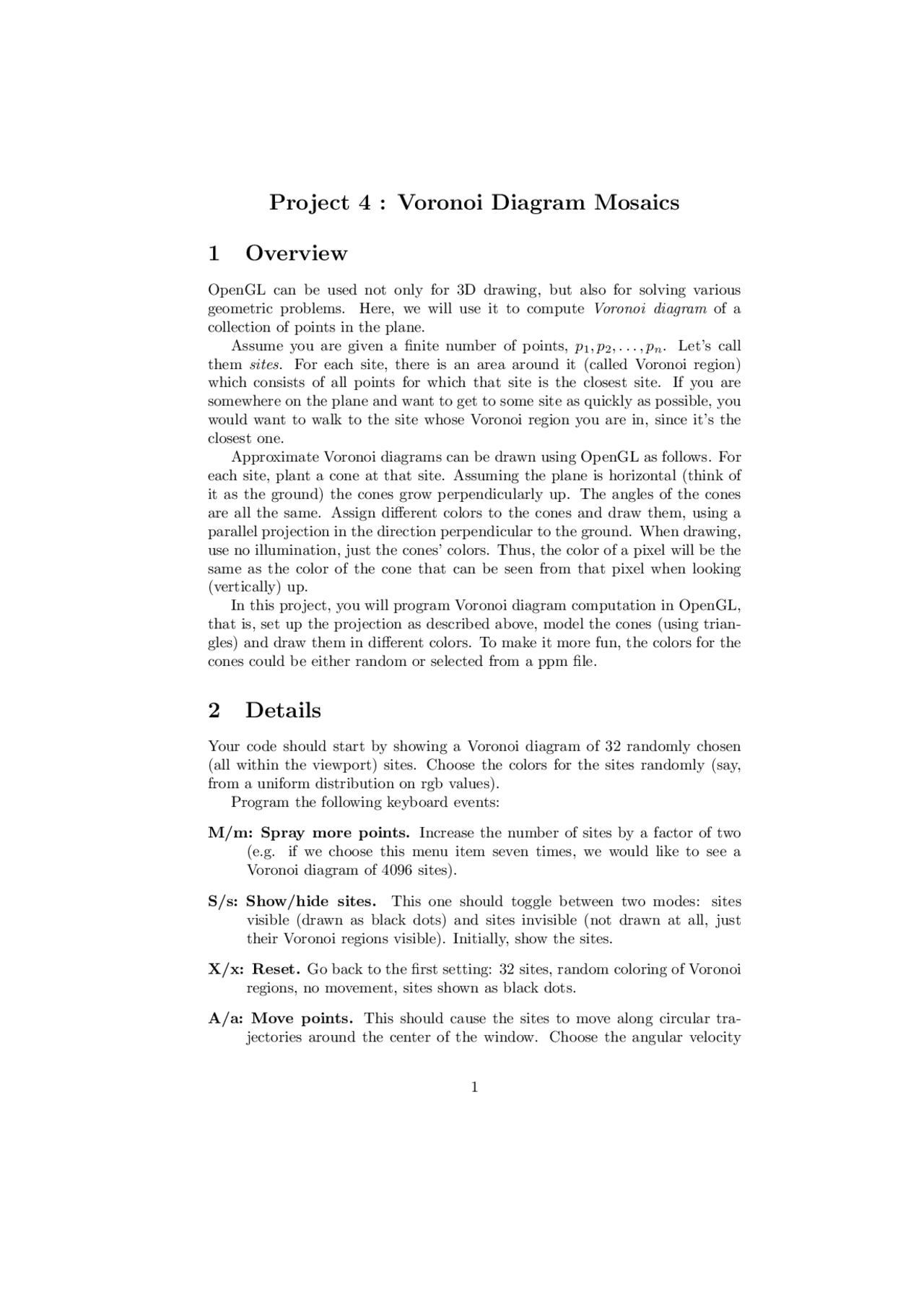 Project 4: Voronoi Diagram Mosaics | CS 3451 - Docsity