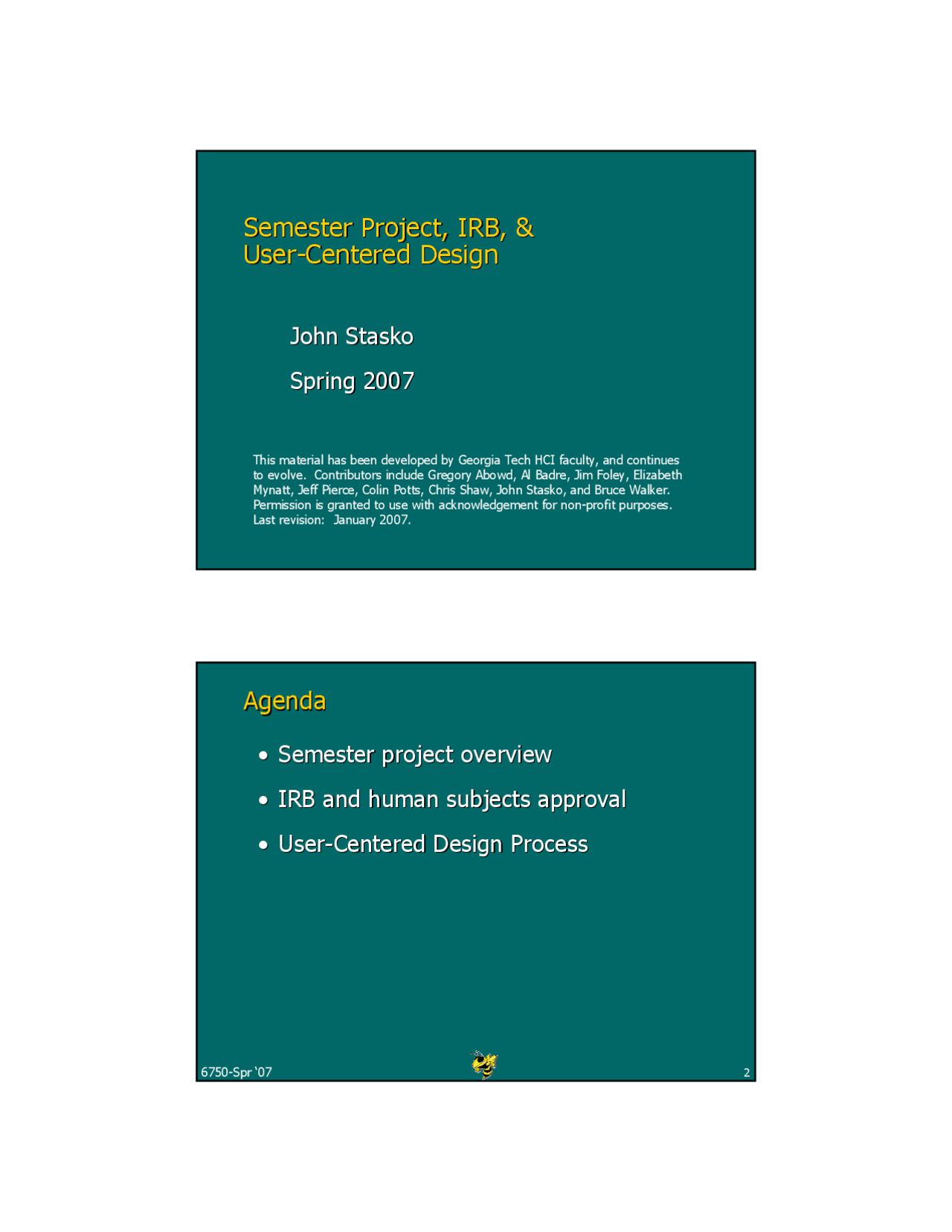 IRB and User Centered Design - Semester Project | CS 6750 - Docsity