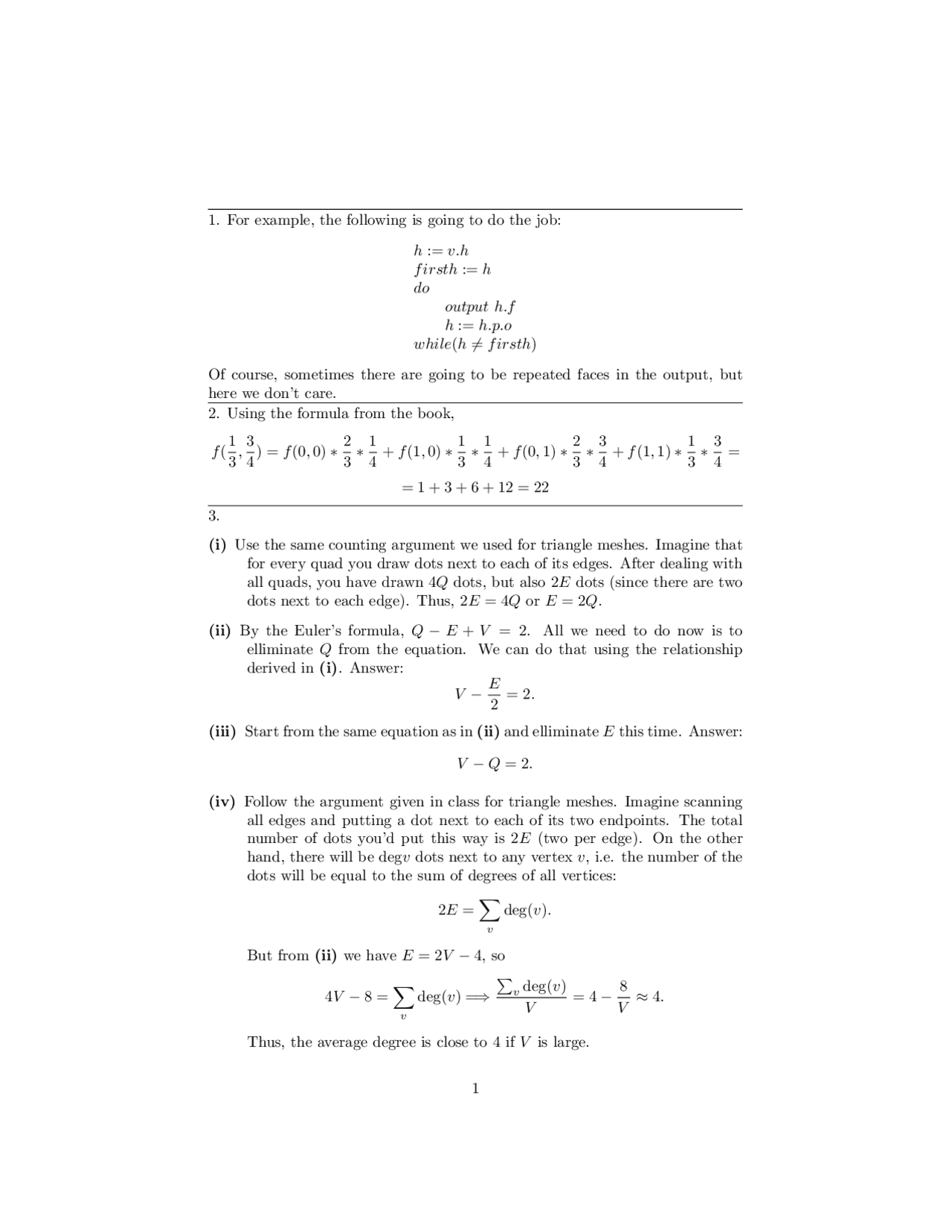 6 Problems In Examination 2 On Computer Graphics Cs 3451 Docsity