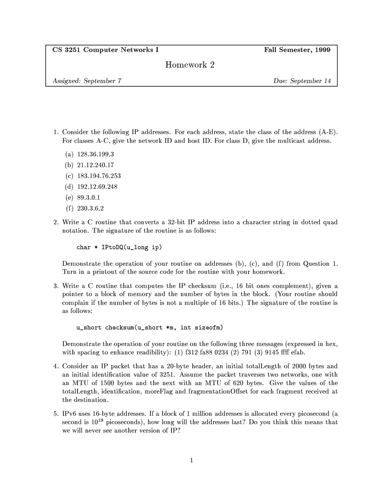 Homework 2 Questions Computer Networking I Cs 3251 Docsity 9664