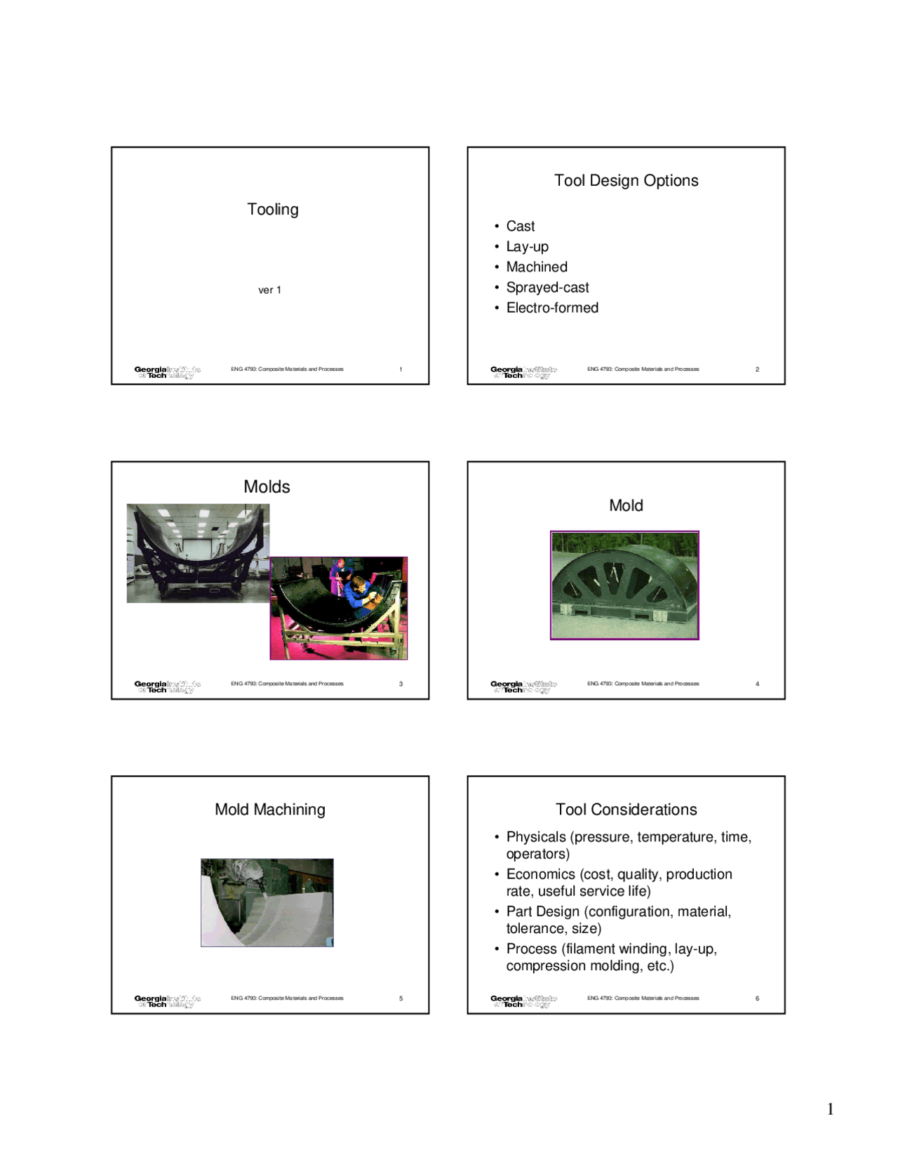 Lecture Slides On Tooling Composite Materials And Processing Me
