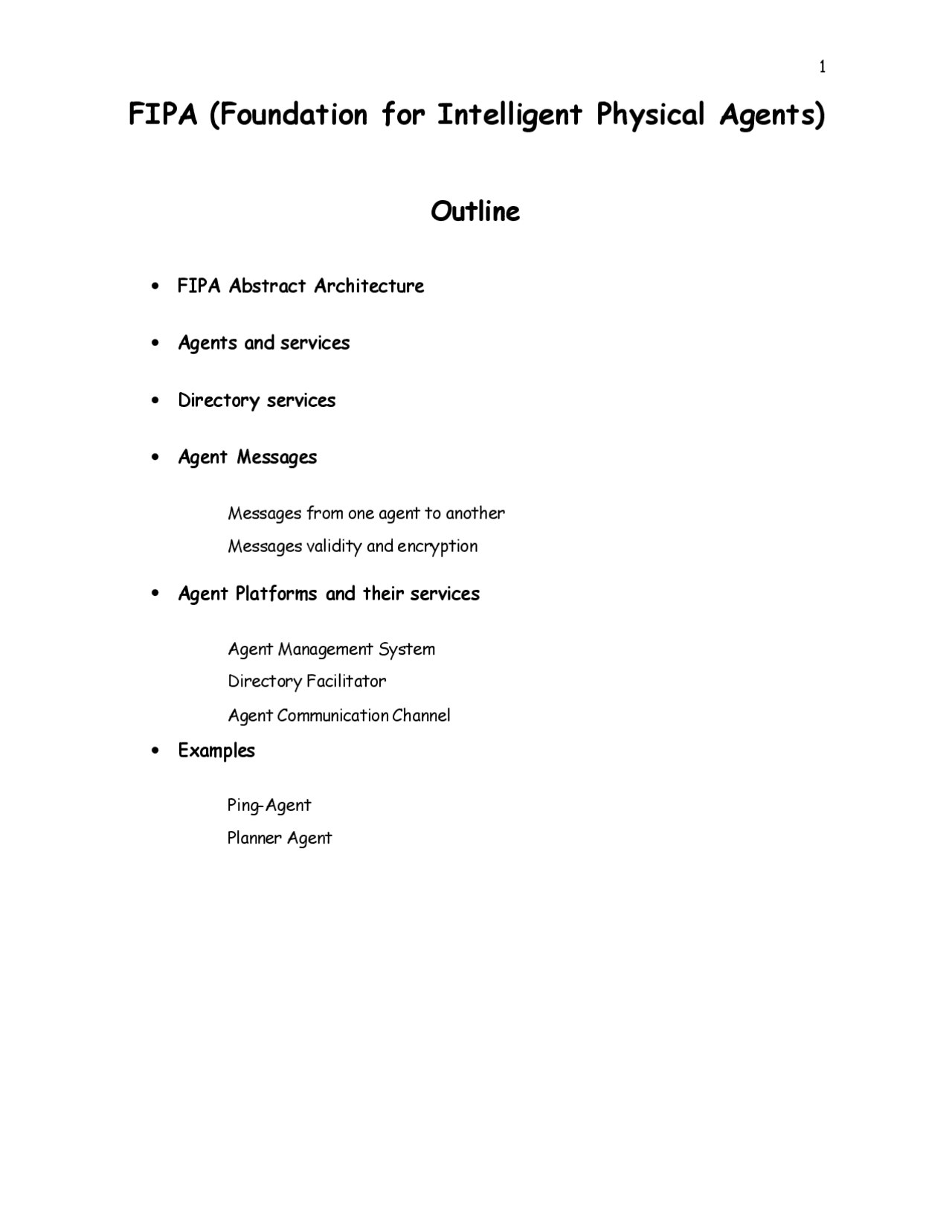 Foundation For Intelligent Physical Agents Paper Cs 6300 Docsity
