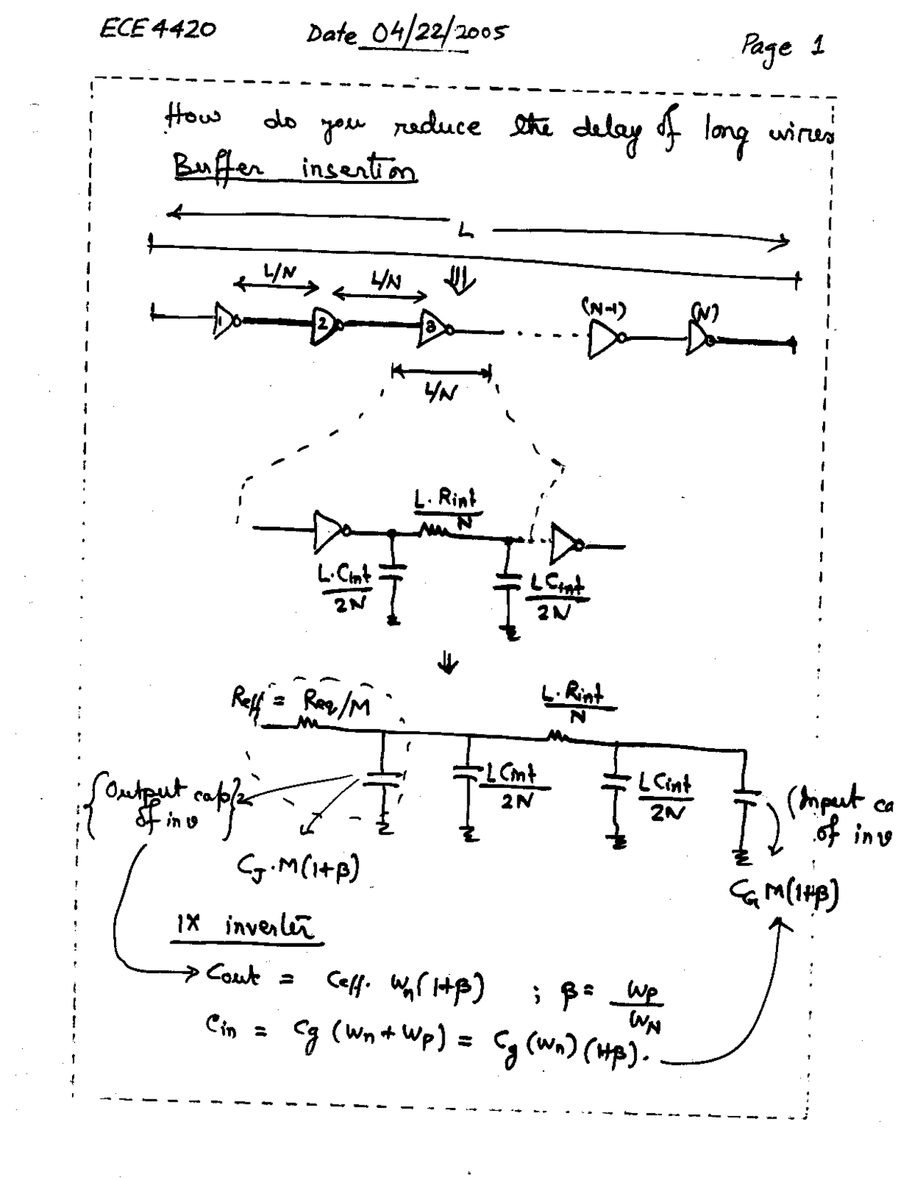 Delay Of Long Wires In Buffer Insertion In Digital Circuits Ece 4420