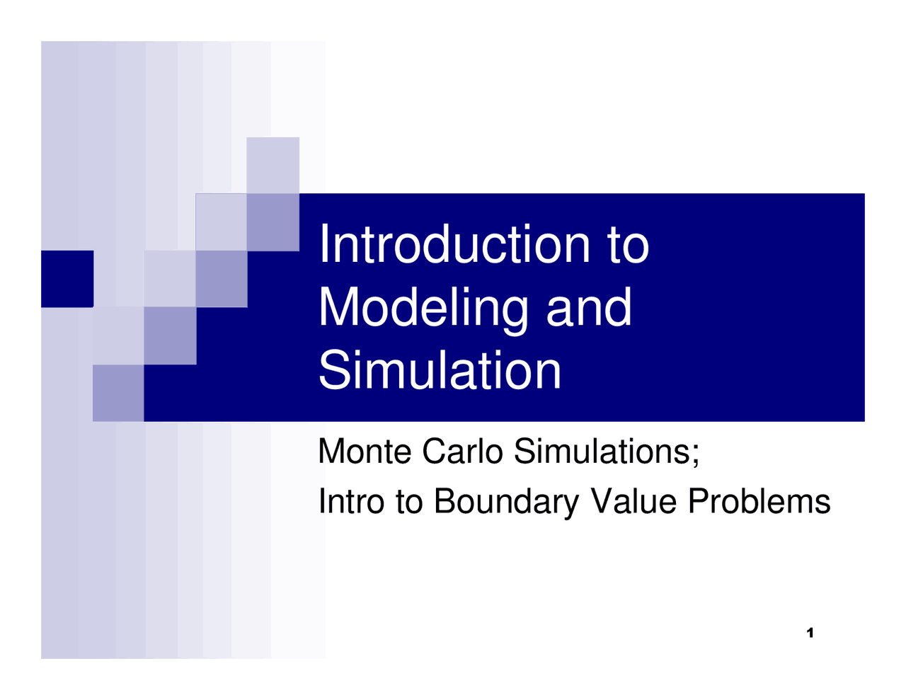 Monte Carlo Simulations Docsity