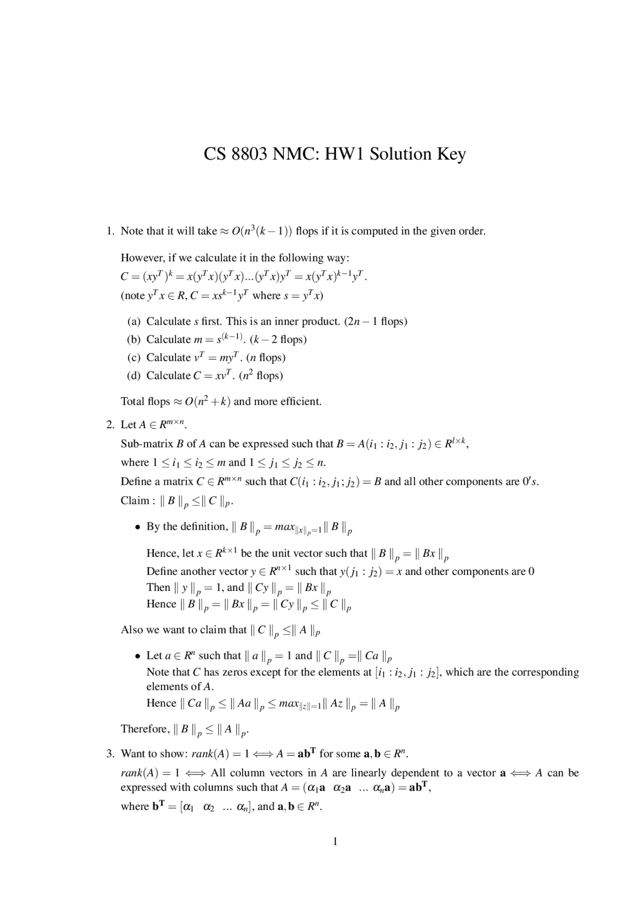 7 Solved Problems On Components Of The Matrix Assignment 1 Cs 8803