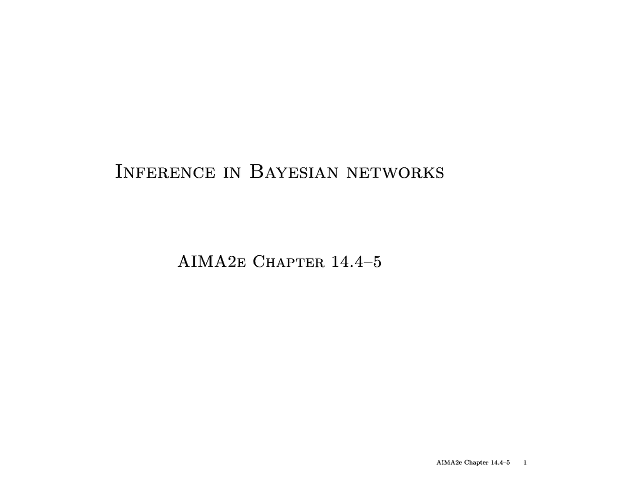 Inference In Bayesian Networks Lecture Slides Cs 3600 Docsity
