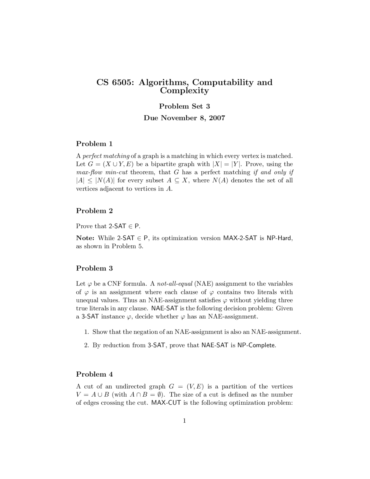 Assignment 3 Unsolved Problems Cs 6505 Docsity