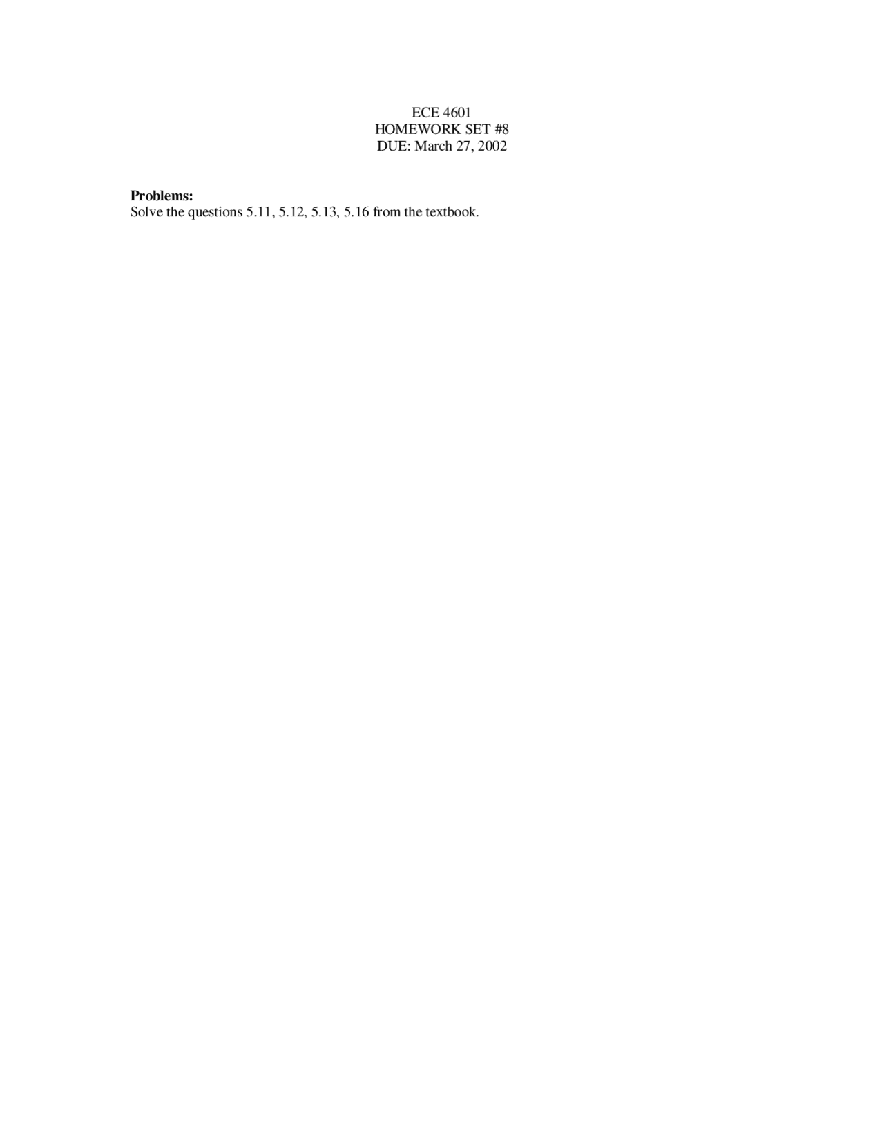Homework 8 Practice Questions Communication Systems Ece 4601 Docsity