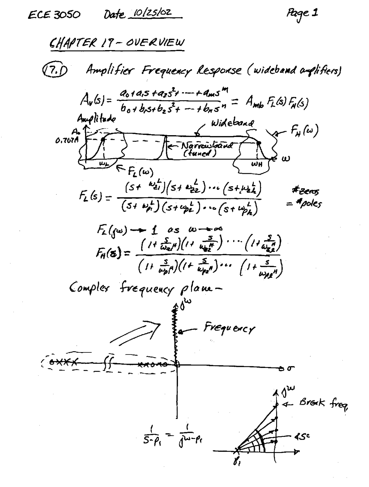 Amplifier Frequency Response Lecture Notes Ece 3050 Docsity