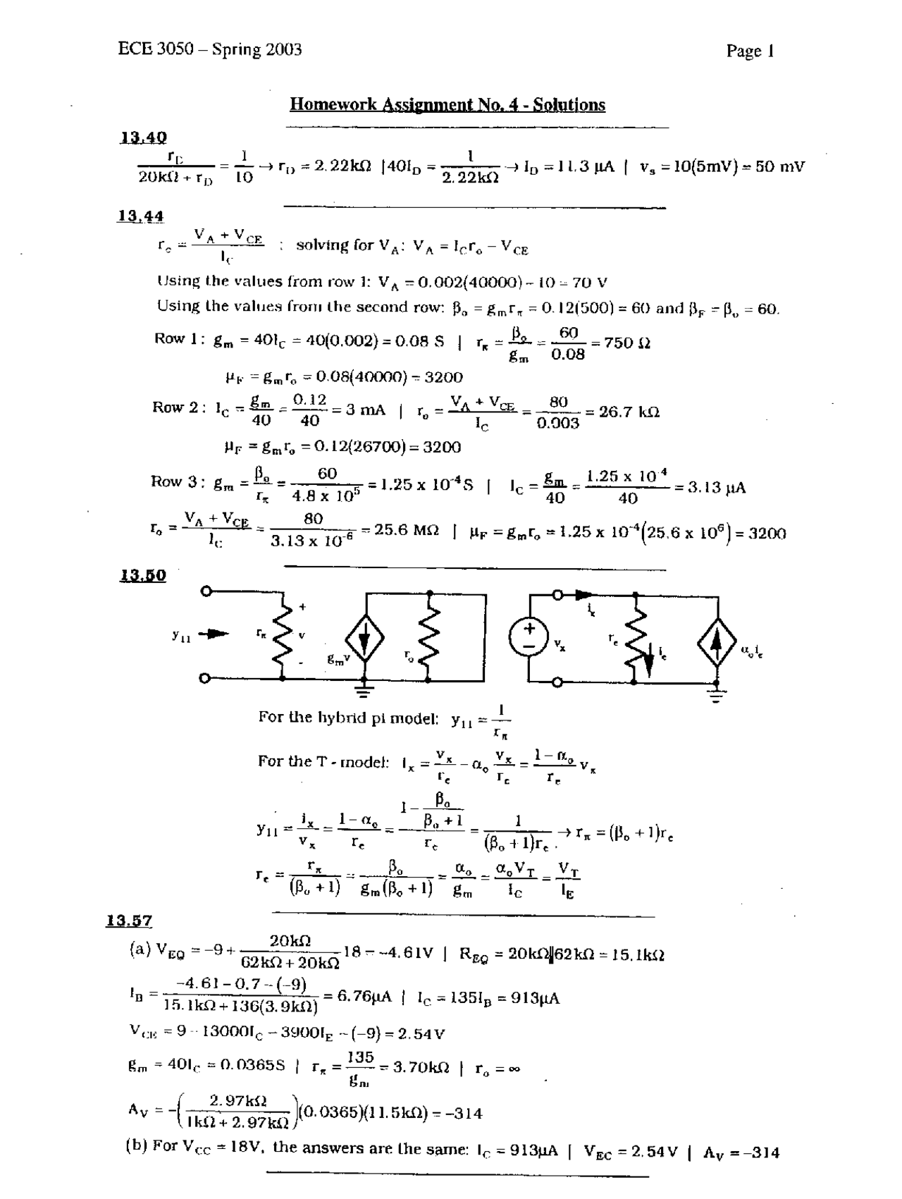 5 Solved Problems On Small Single Voltage Model Assignment 4 Ece