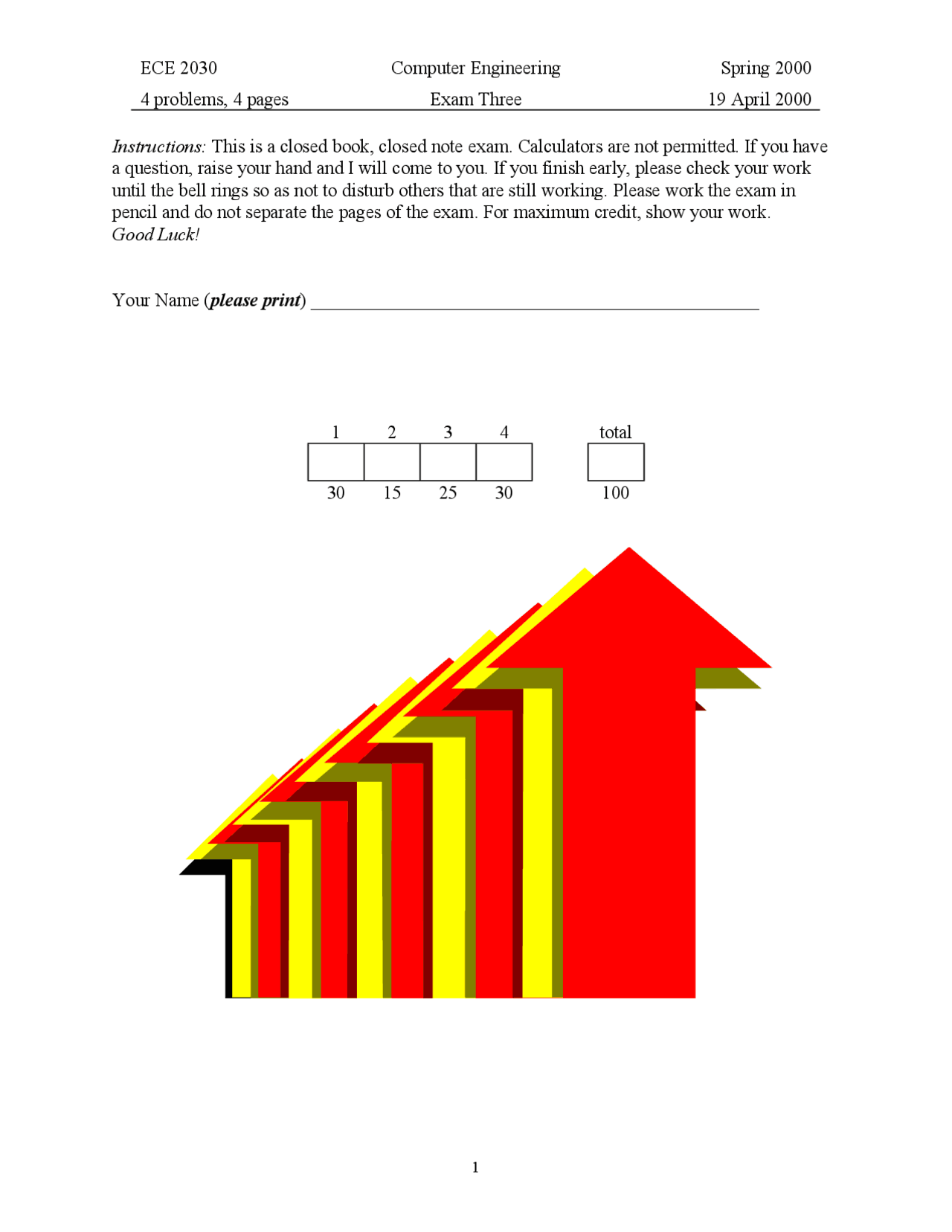 Exam 3 Questions Introduction To Computer Engineering Ece 2030