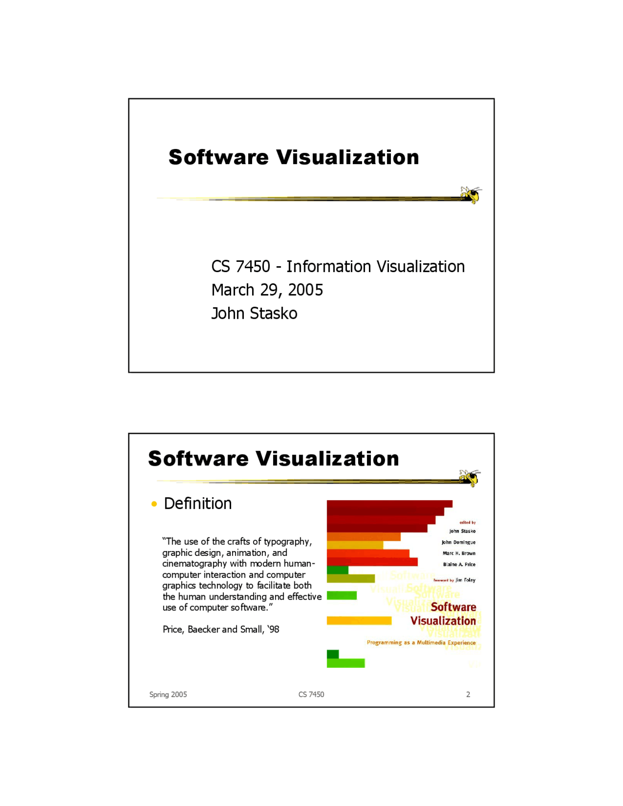 Software Visualization Lecture Slides Cs 7450 Docsity