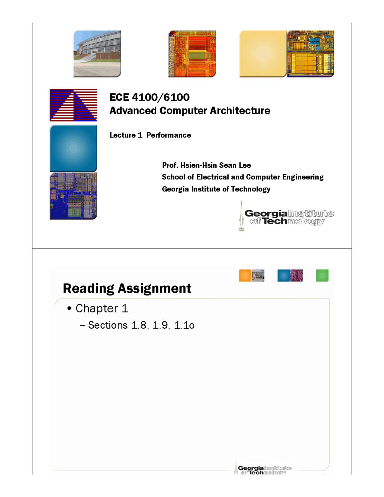 Performance In Advanced Computer Architecture Ece 4100 Docsity